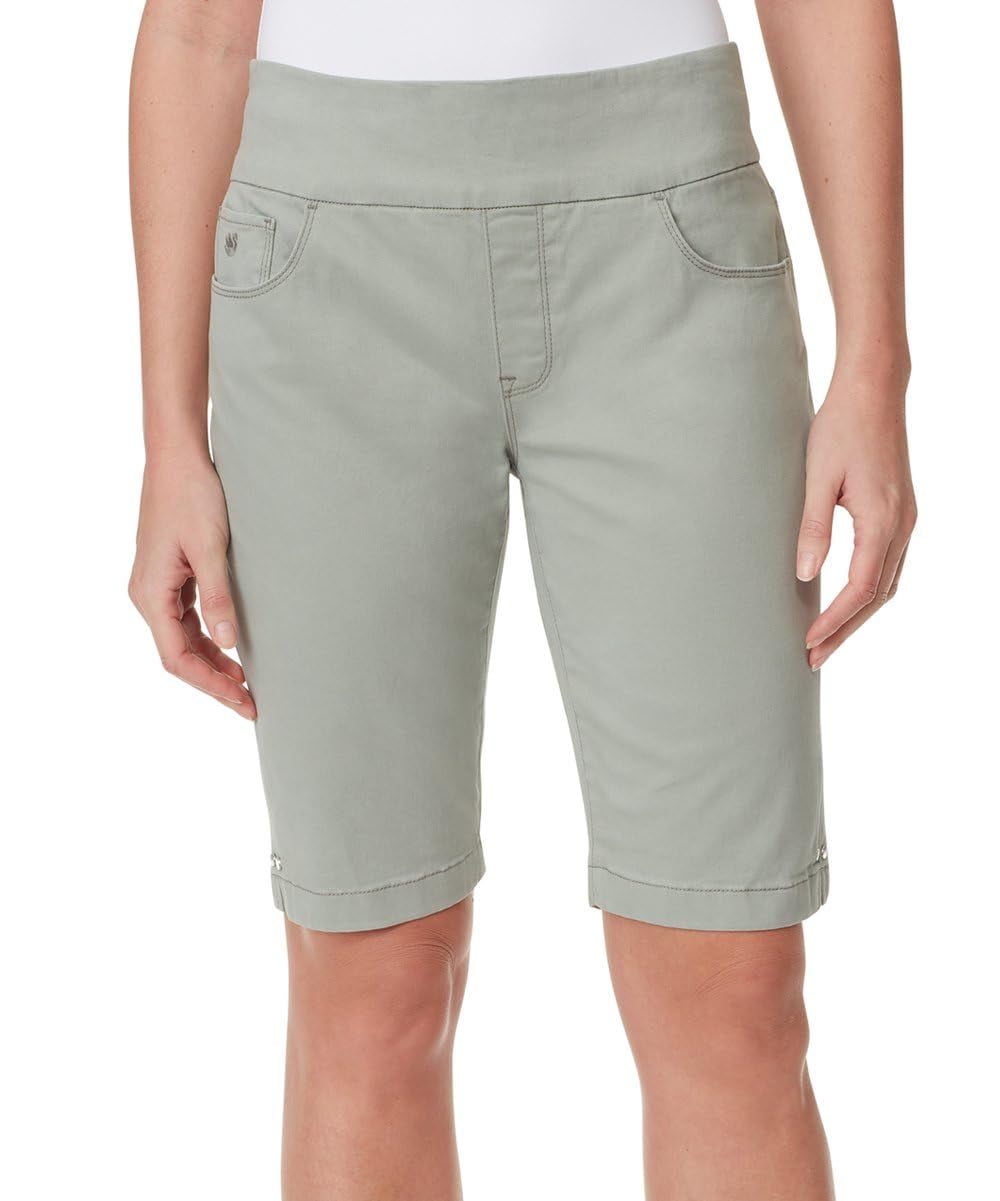 Gloria Vanderbilt Women's Size Amanda Pull on Bermuda Short (Dove Grey ...