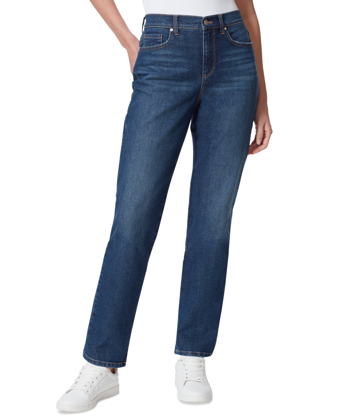 Gloria Vanderbilt Womens Amanda Classic Straight Blue Denim Sliming ...