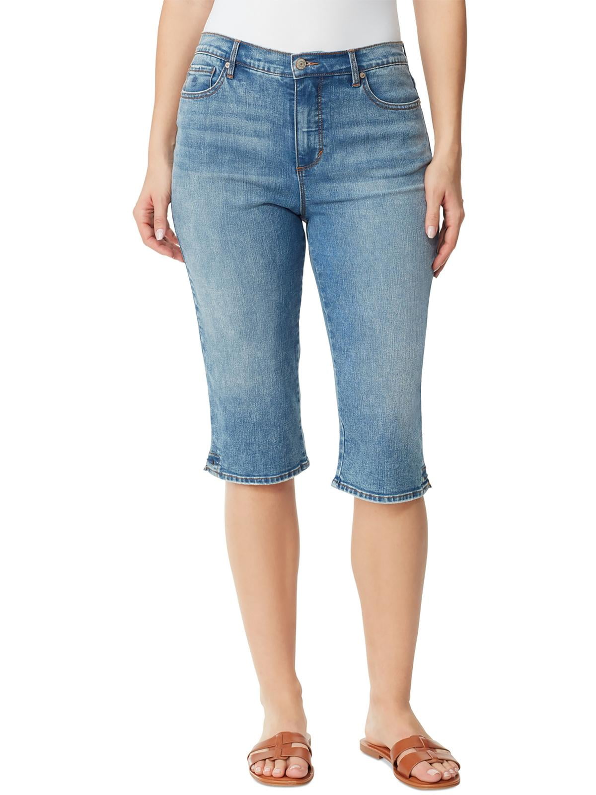 Gloria Vanderbilt Womens Amanda Skimmer High Rise Knee-Length Denim ...