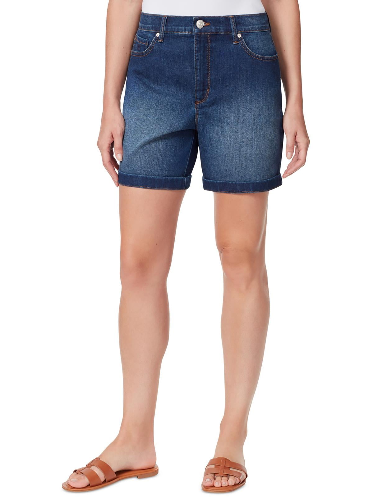 Gloria Vanderbilt Womens Amanda Slimming Denim Denim Shorts - Walmart.com