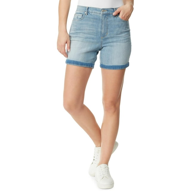 Gloria Vanderbilt Womens High Rise Mini Denim Shorts - Walmart.com