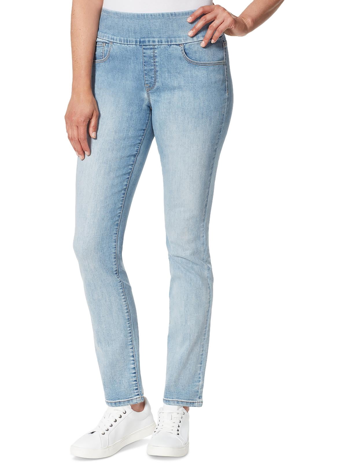 Gloria Vanderbilt Womens High Rise Pull On Straight Leg Jeans - Walmart.com
