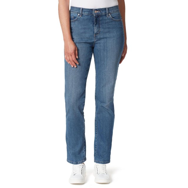 Gloria Vanderbilt Womens Petites Amanda High Rise Medium Wash Tapered ...