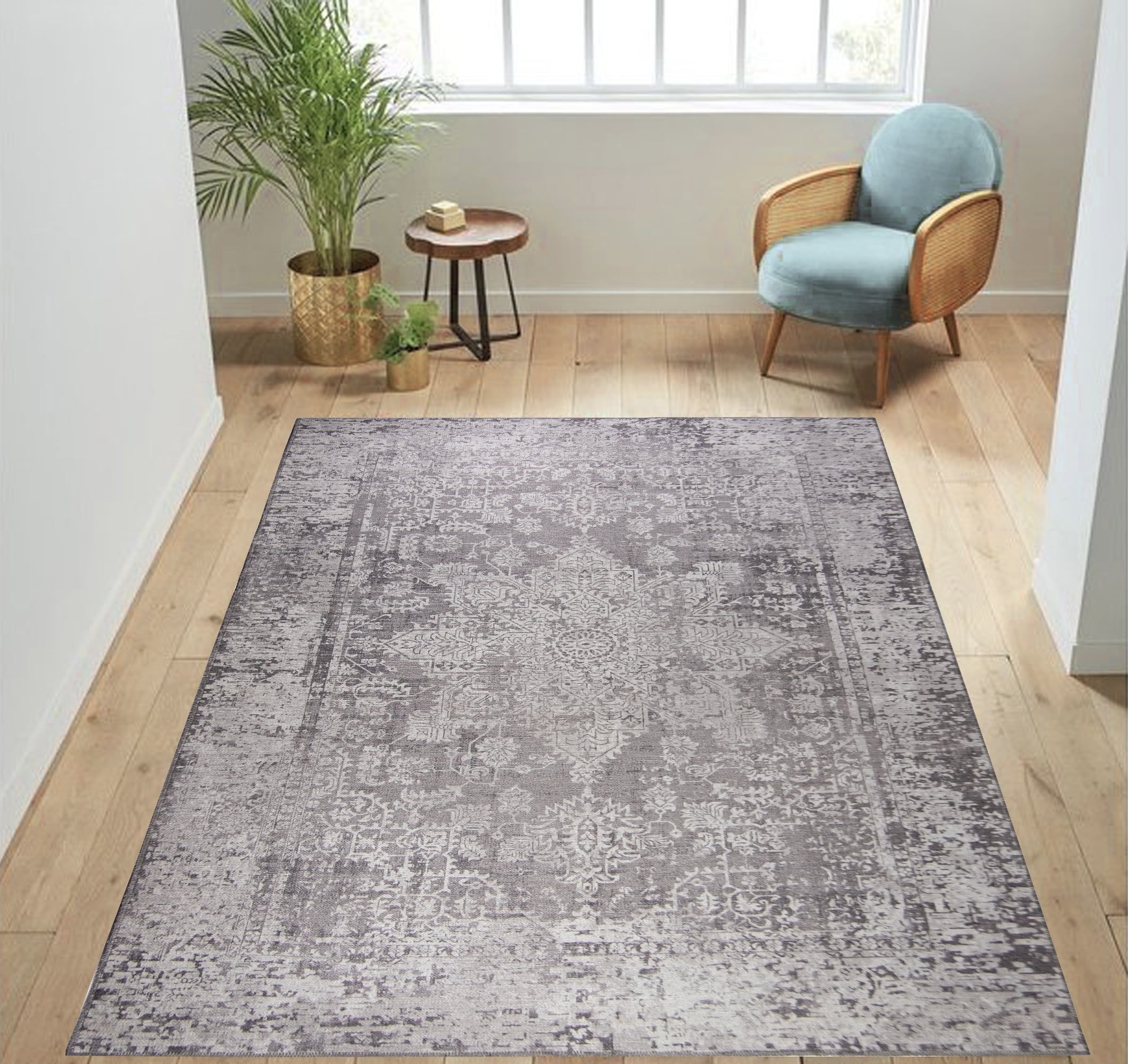 Gloria - Machine Washable Non-Skid High Traffic Resistant Area Rug for ...