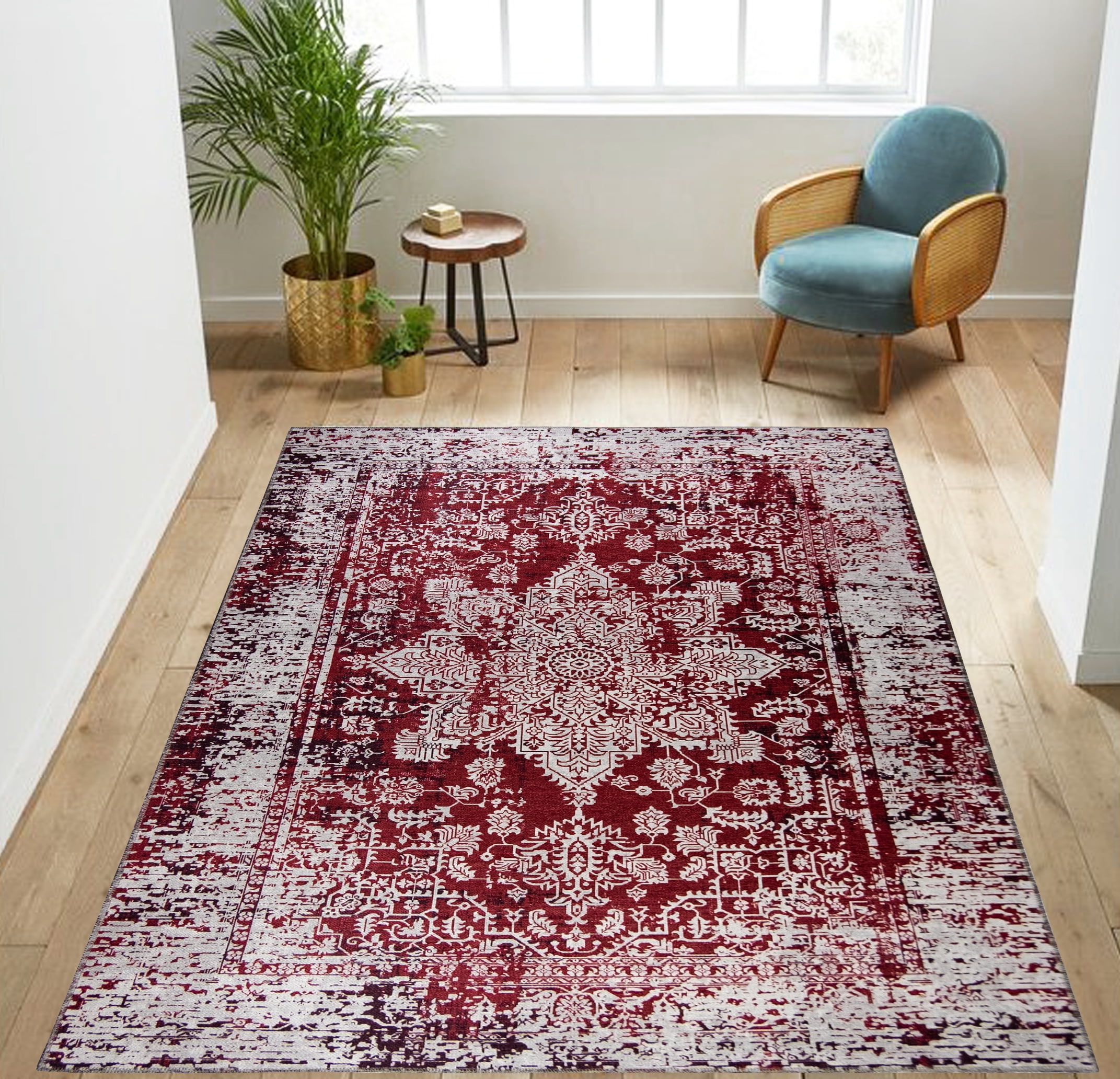 Gloria - Washable Area Rug Low Profile Persian Washable Runners Anti ...