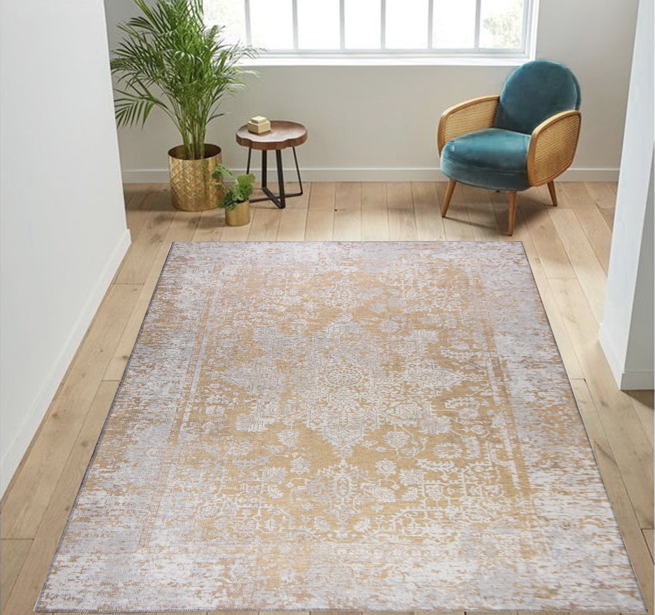 Gloria - Washable Area Rug Low Profile Persian Washable Runners Anti ...