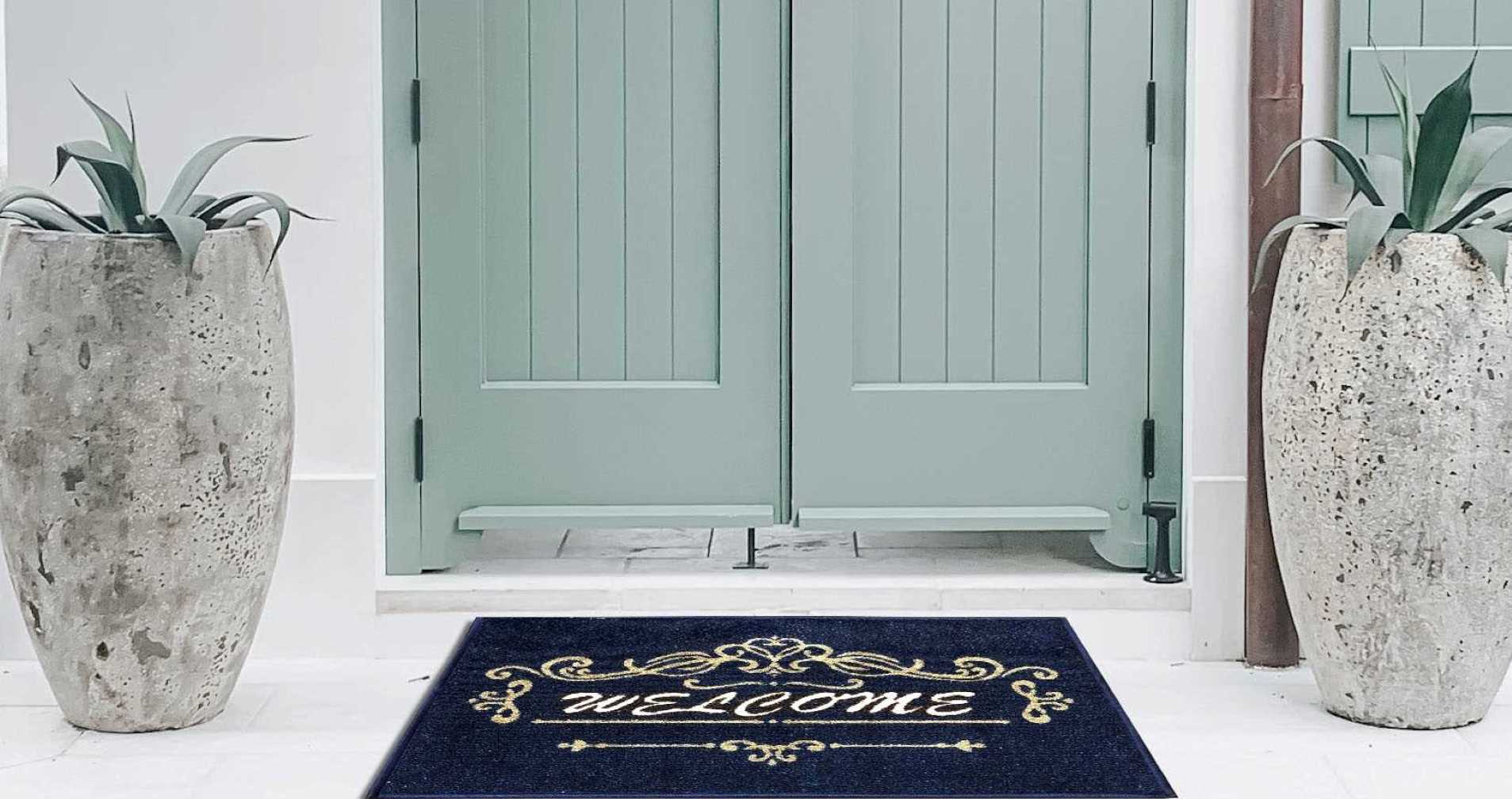 Gloria Welcome Outdoor Rugs - Beautiful Design with Non Slip Rubber ...