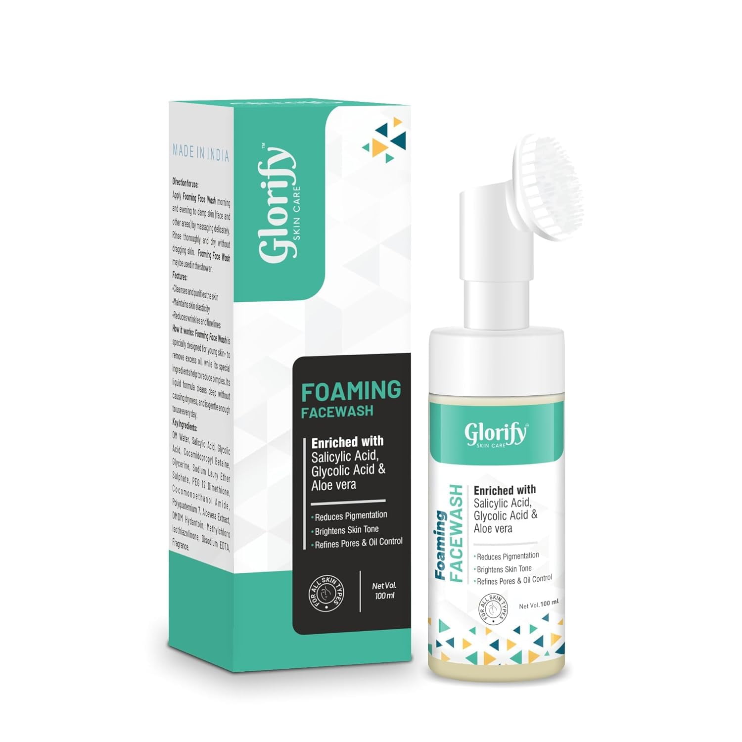 Glorify Salicylic Acid Face Wash Glycolic Acid Foaming Face Wash ...