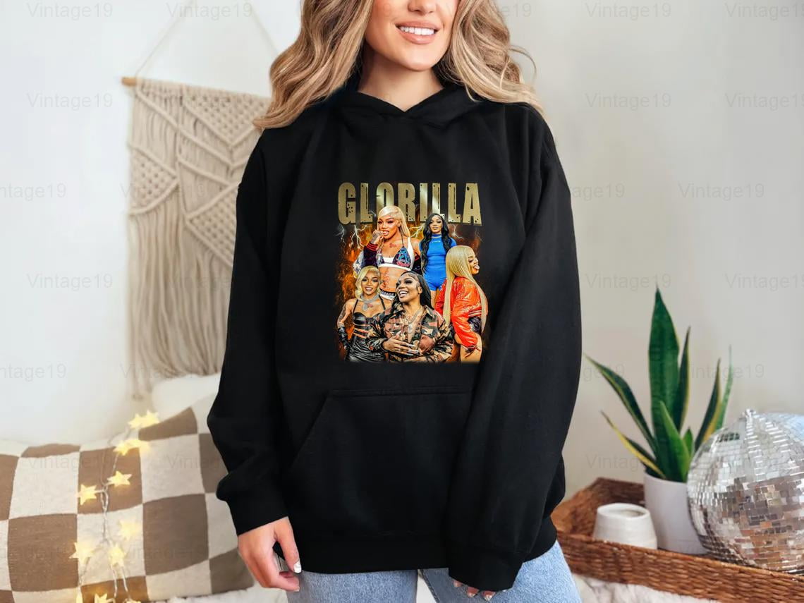 Glorilla Hoodie with Gold Graphic Hip-Hop Inspired Streetwear, for men ...