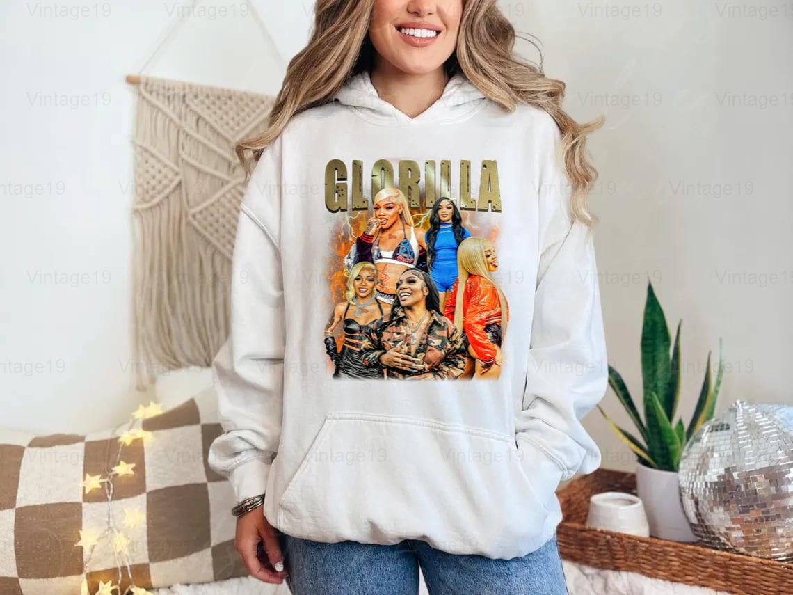 Glorilla Hoodie with Gold Graphic Hip-Hop Inspired Streetwear, for men ...