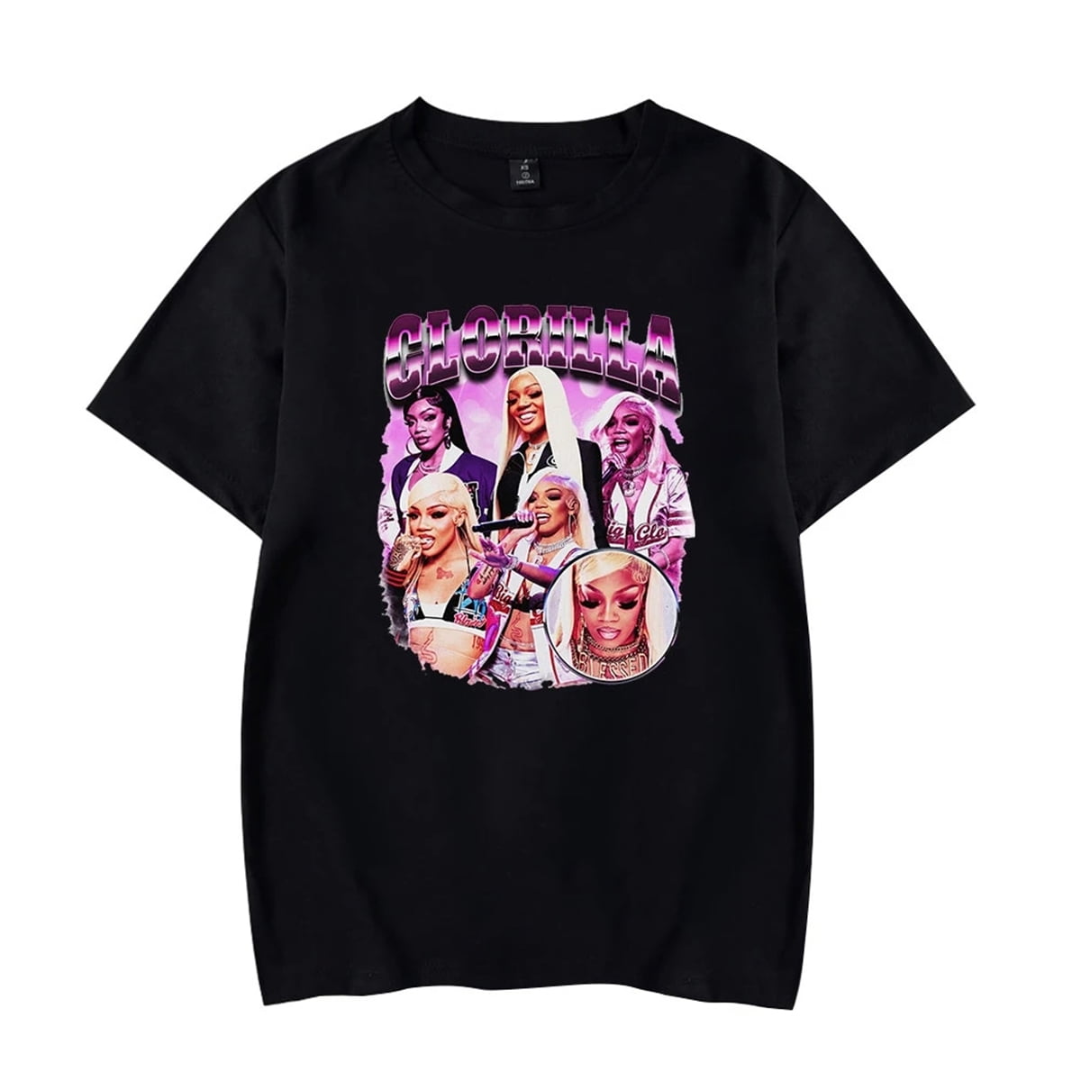 Glorilla Rapper T-shirts Merch Round Neck Unisex Trendy Casual Short ...