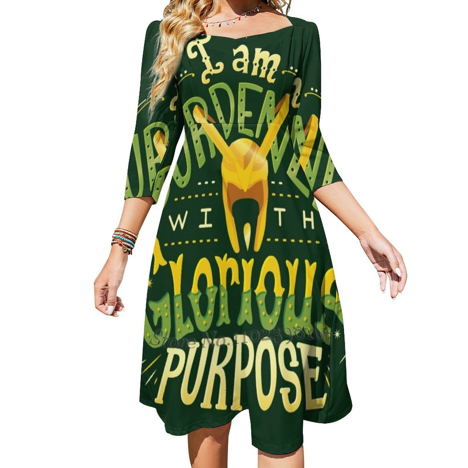 Glorious Purpose Square Neck Dress Sweet Summer Dress Women Elegant ...