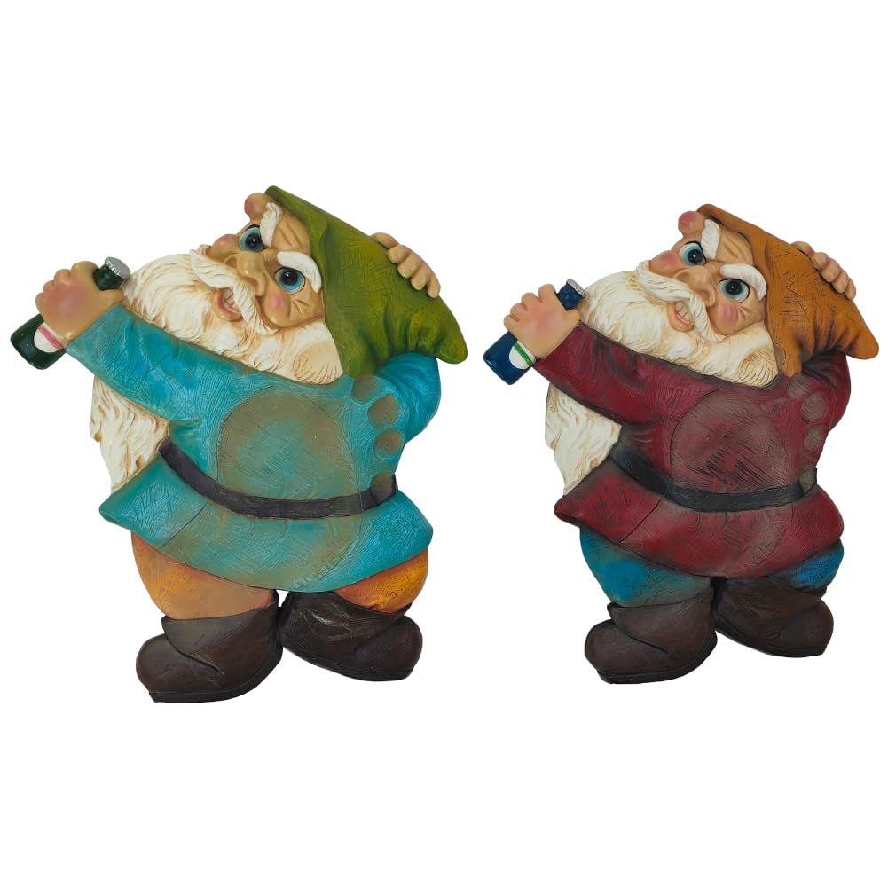 Glorison Set of 2 MMF7 Garden Gnome Decor for Outside-10 High X 9" Wide ...