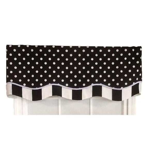 Glory Dotty Style High Quality 3" Rod Pocket Valance 50" X 16" Black by ...