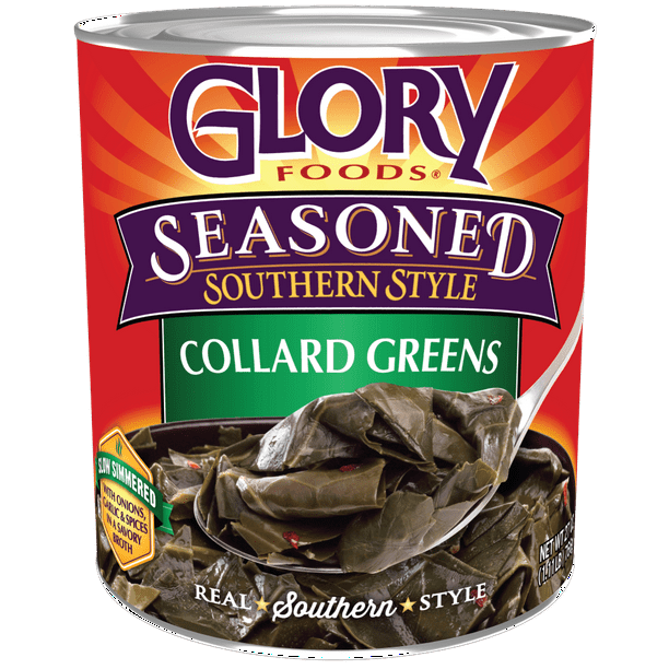 Glory Foods Canned Seasoned Collard Greens, 27 oz Can - Walmart ...