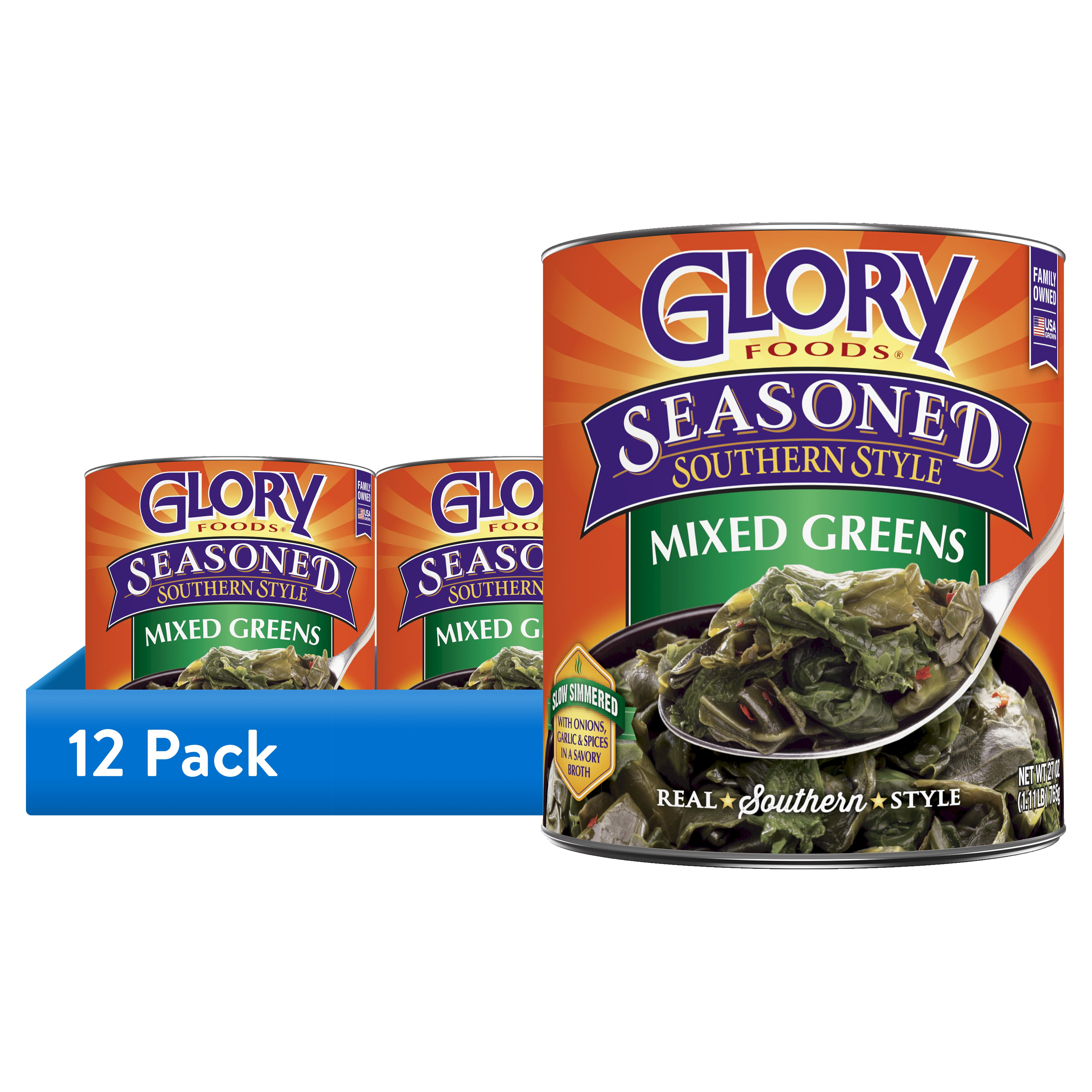 (12 pack) Glory Foods Seasoned Southern Style Mixed Greens, Canned ...