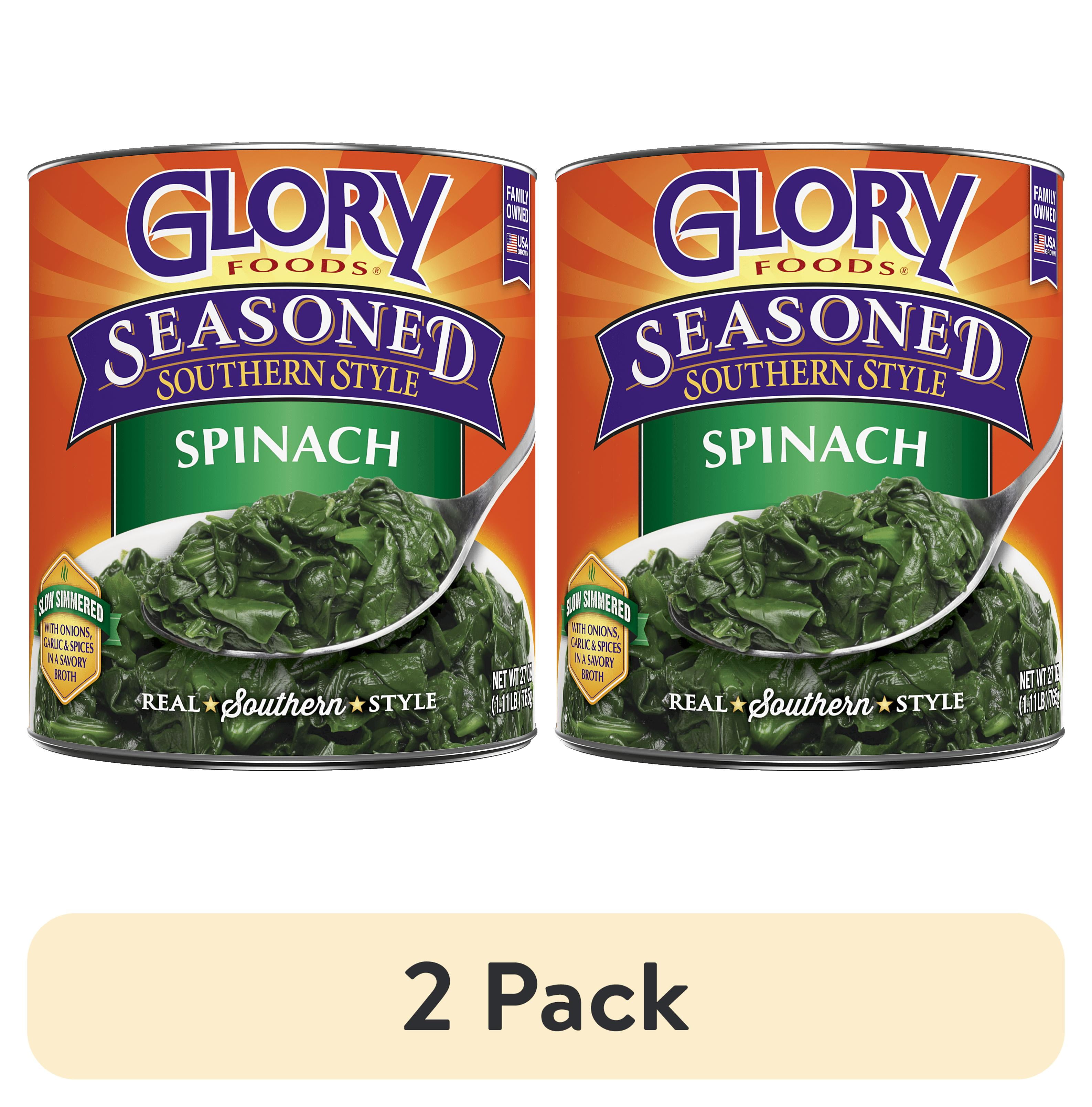 (2 pack) Glory Foods Seasoned Southern Style Spinach, Canned Vegetables ...