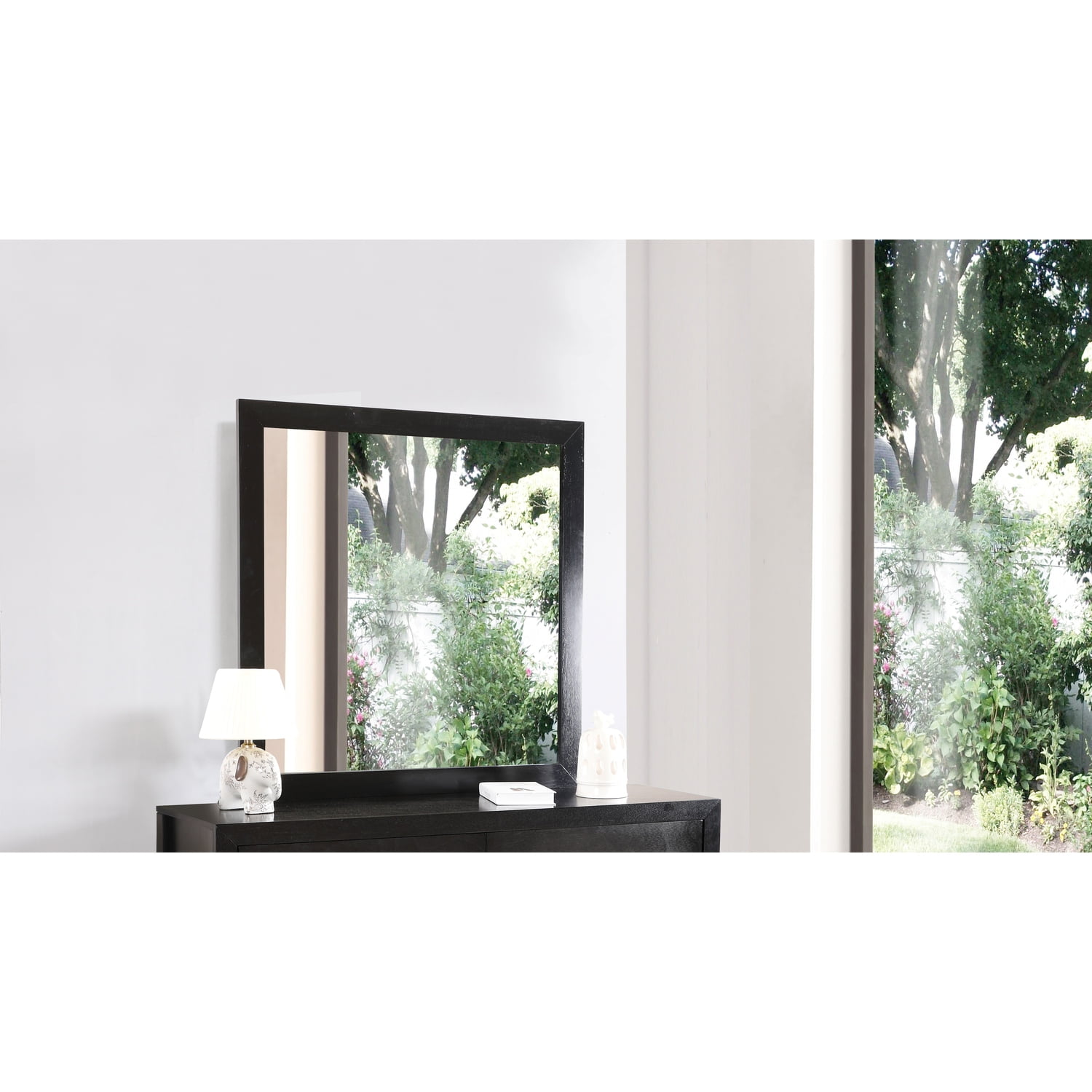 Glory Furniture Burlington Bedroom Dresser Mirror, Wooden, Black Finish ...