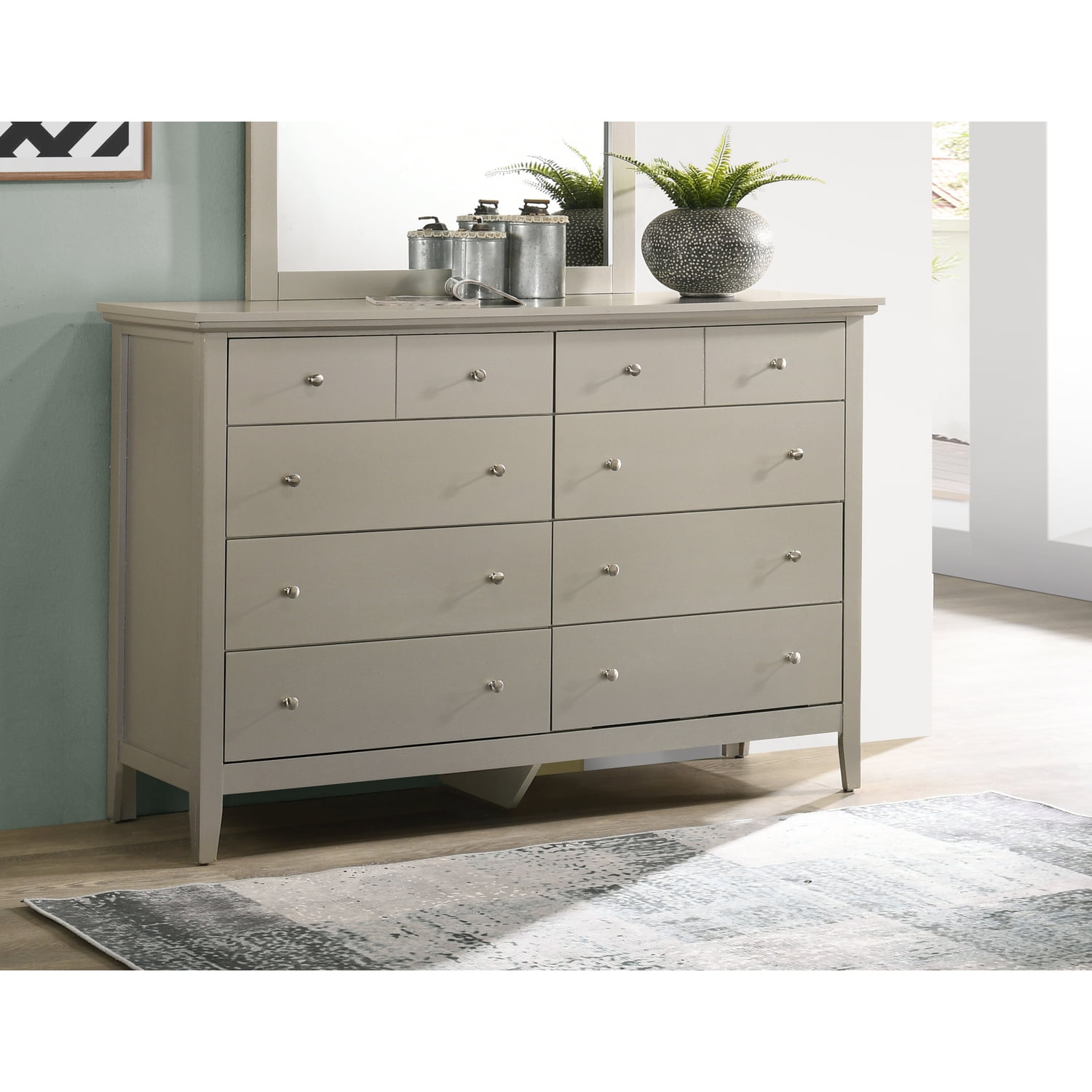 Glory Furniture Hammond G5403 D Dresser Silver Champagne Walmart