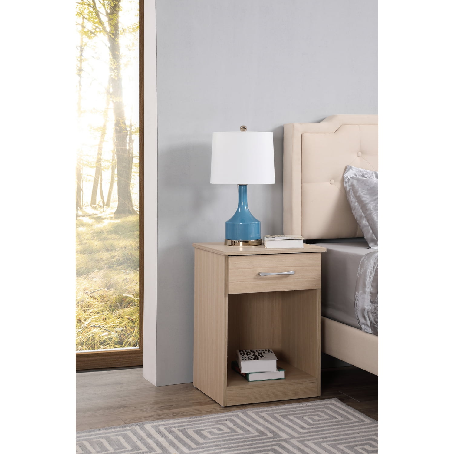 Glory Furniture Lindsey Manufactured Wood 1-Drawer RTA Nightstand in ...
