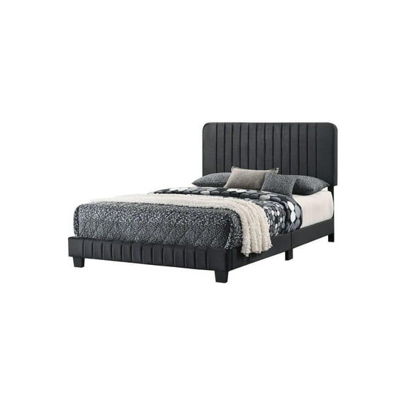 Glory Furniture Lodi Velvet Upholstered Queen Bed in Black - Walmart.com