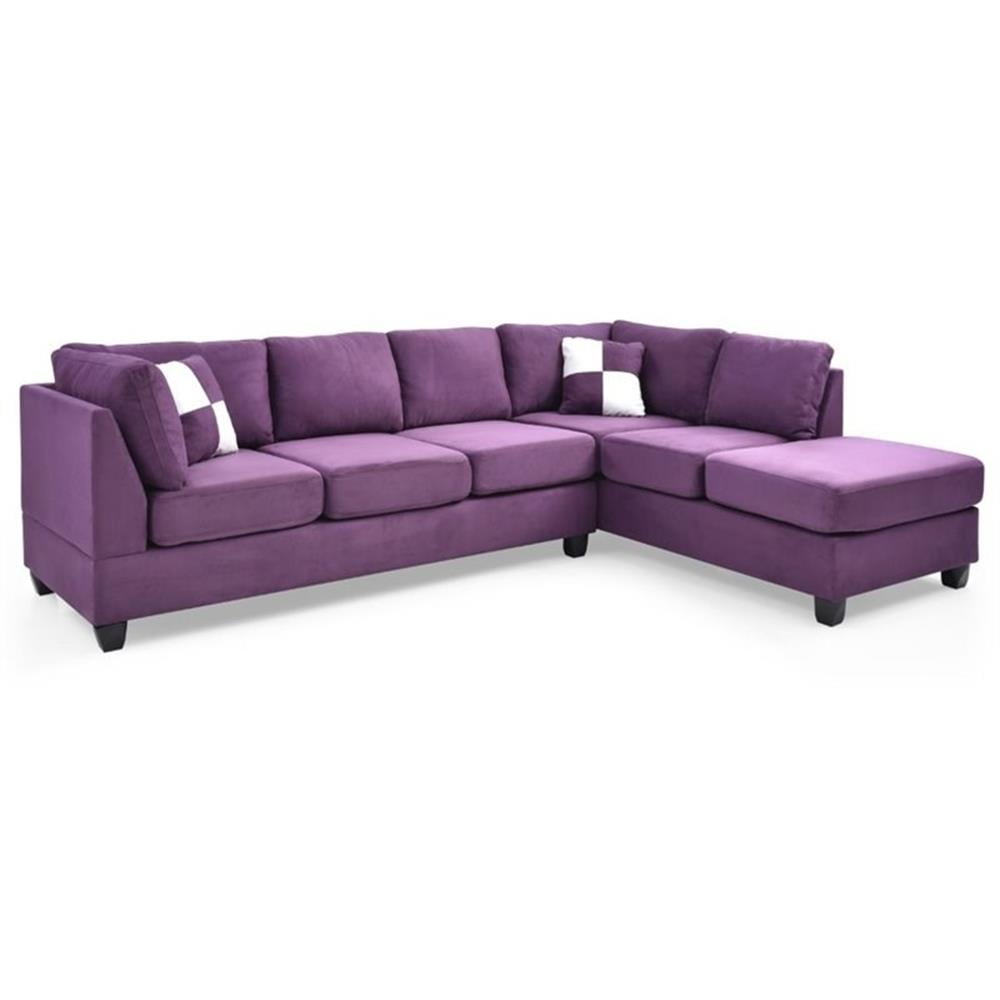 Glory Furniture Modern Upholstered Tufted Malone Microsuede Sectional ...