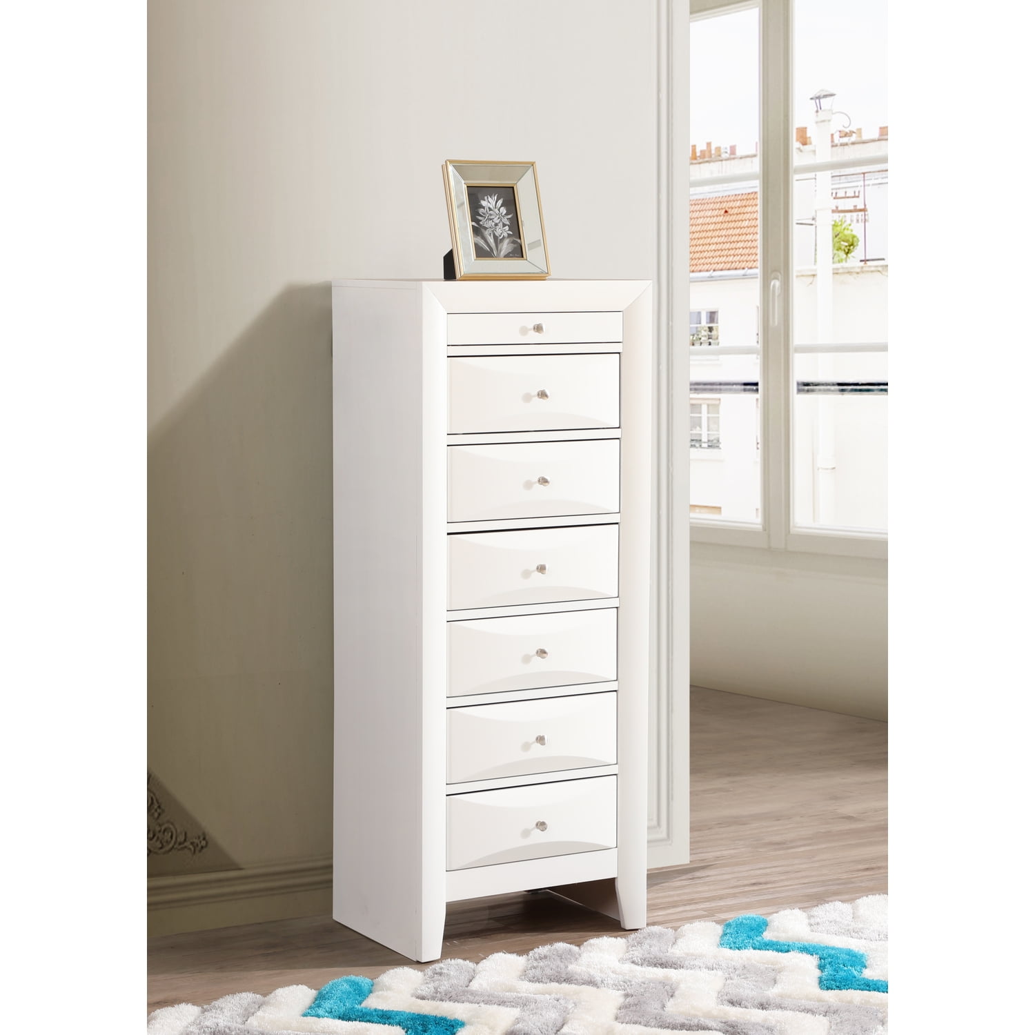 Glory Furniture Marilla 7-Drawers Bedroom Lingerie Chest in White ...