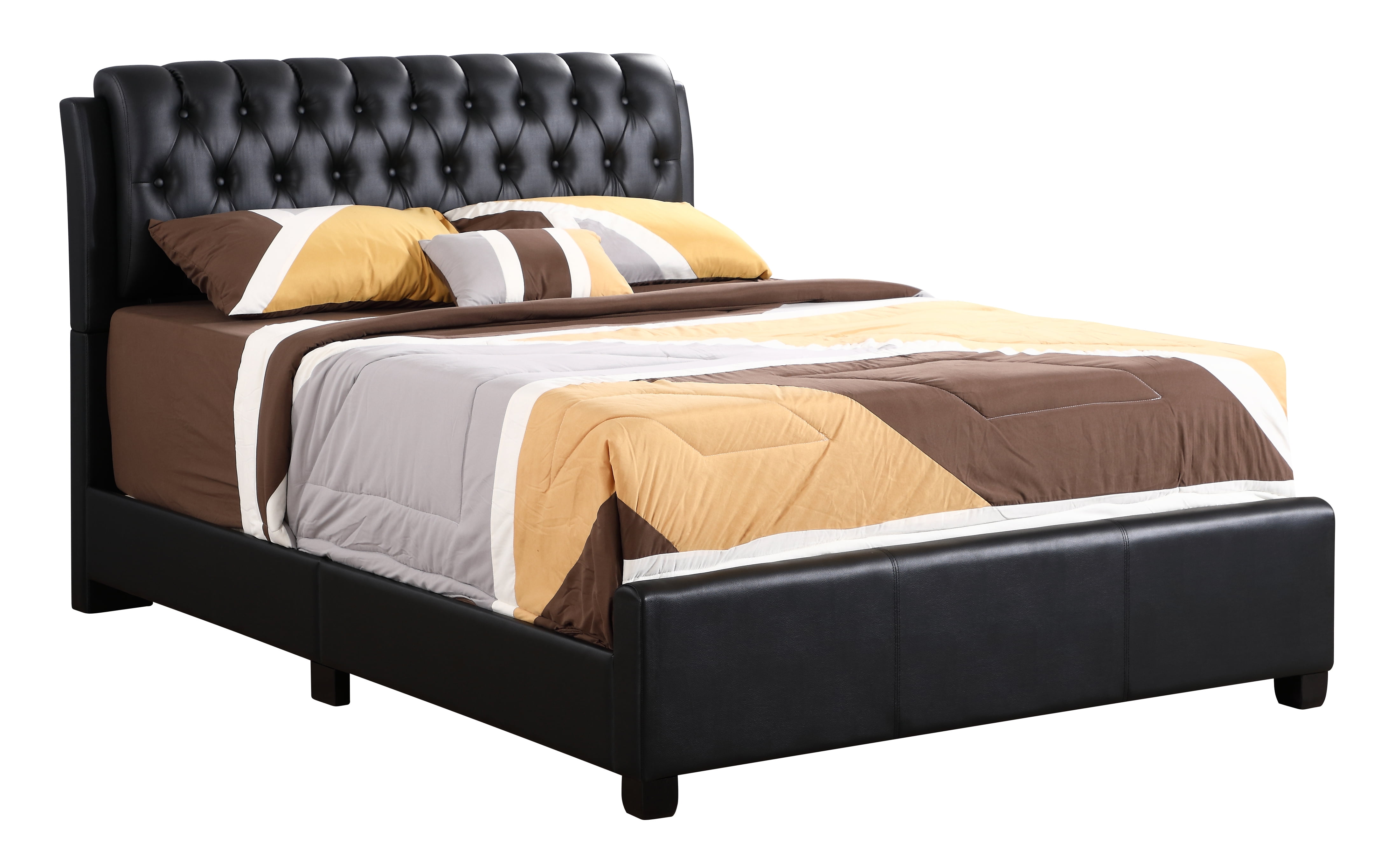 Glory Furniture Marilla Tufted Upholstered Full Platform Bed Frame ...