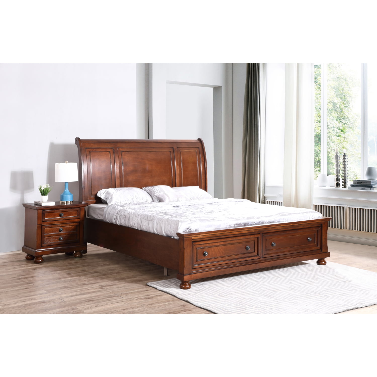 Glory Furniture Meade King Bed in Cherry - Walmart.com
