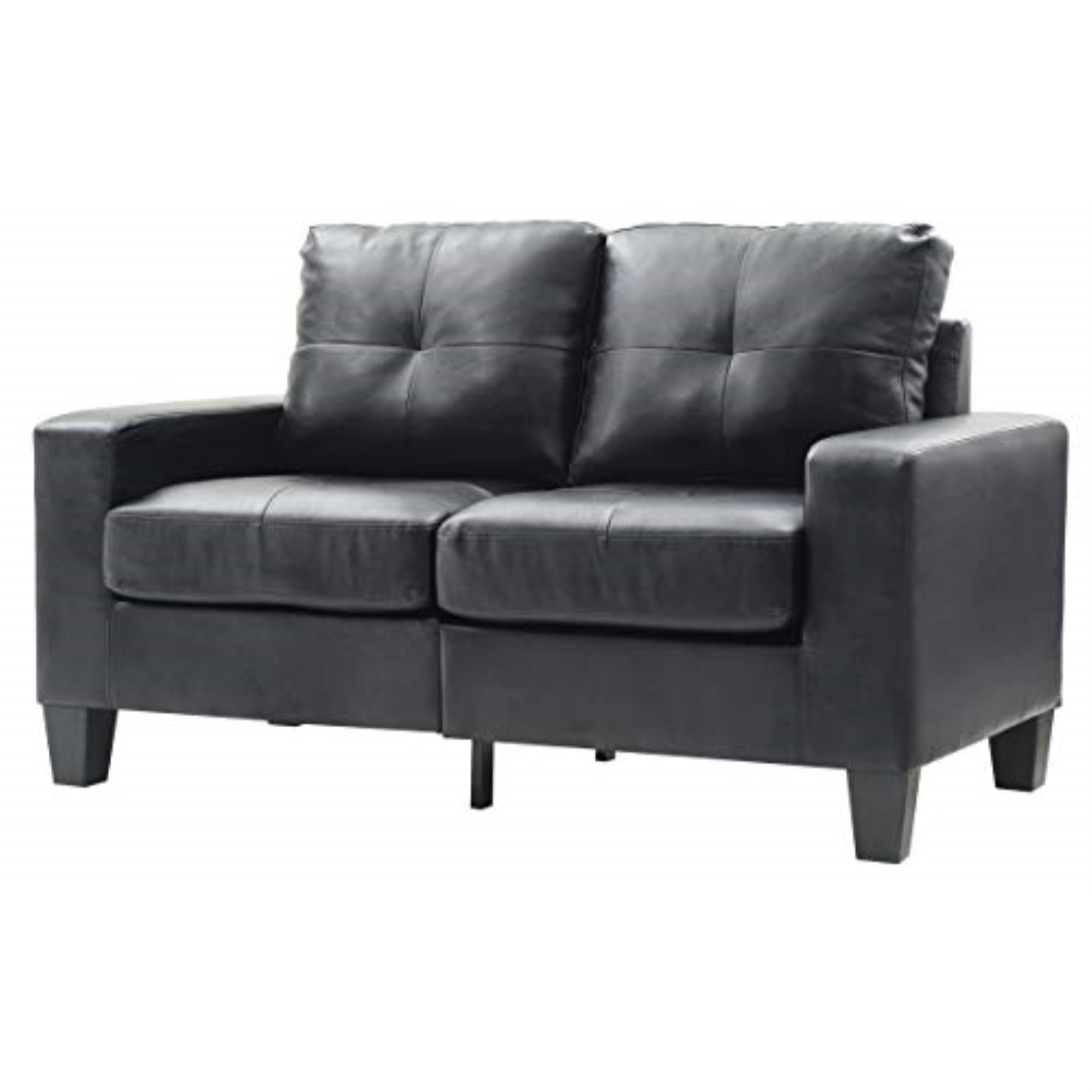 Glory Furniture Newbury Black Faux Leather Loveseat, Matching Living ...