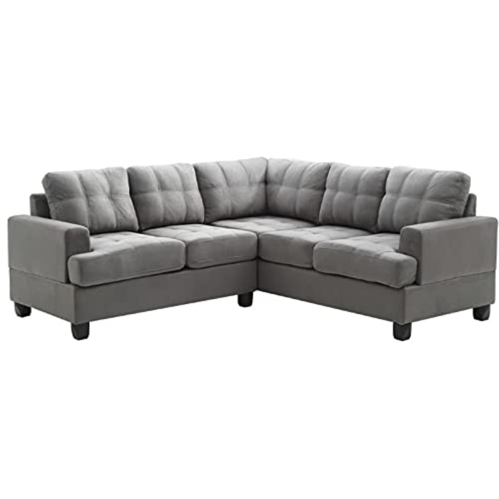 Glory Furniture Sandridge Microsuede Sectional in Gray - Walmart.com