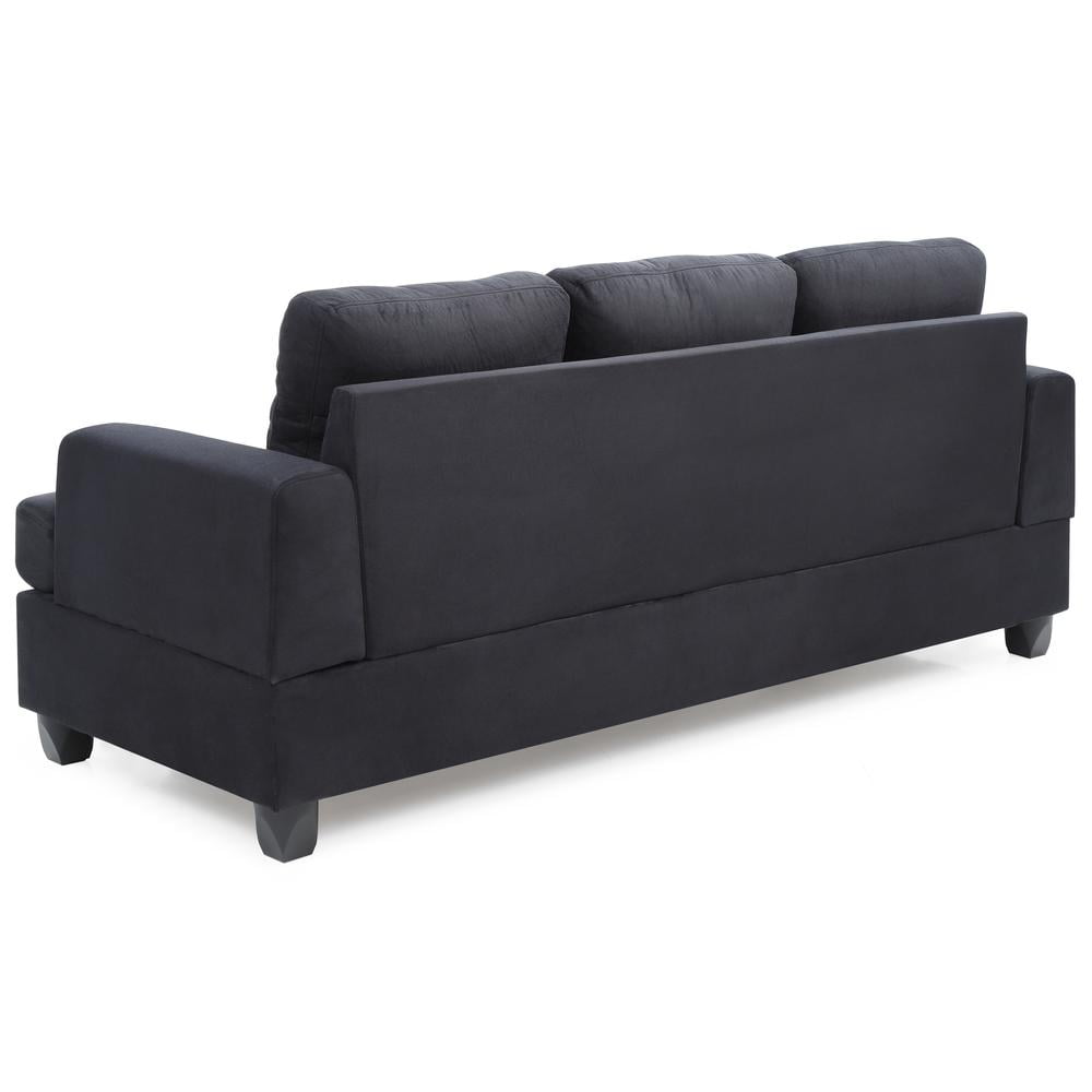 Glory Furniture Sandridge Microsuede Sofa in Black - Walmart.com