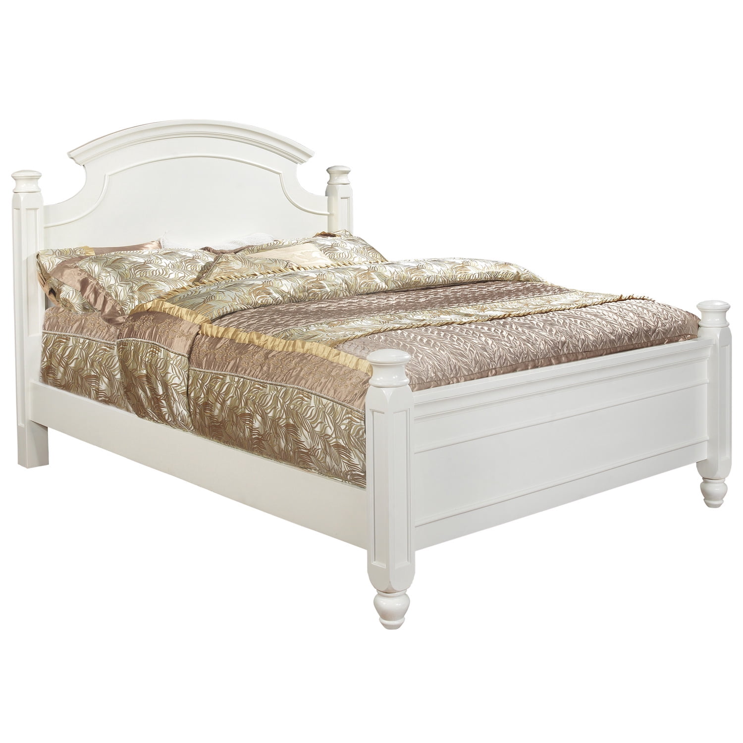Glory Furniture Summit Wood Veneer Queen Poster Bed in White - Walmart.com