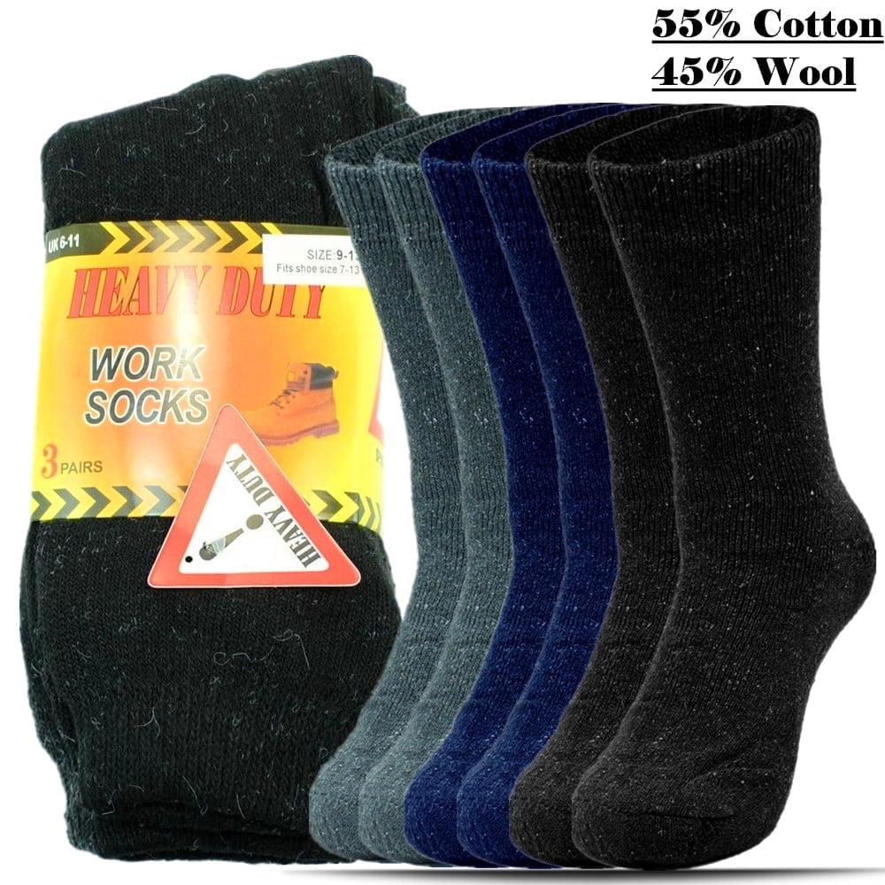Glory Max Men's Winter Thermal Wool Cotton Socks, Size 10-13, Ultra ...