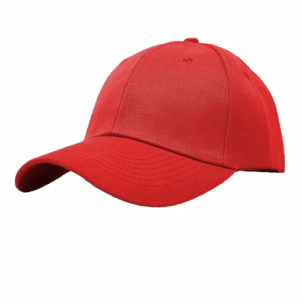 Glory Max Plain Solid Baseball Cap, Adjustable Strap, Breathable Red ...