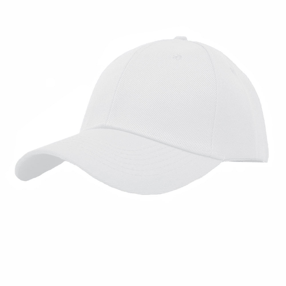 Solid Baseball Cap, Adjustable Strapback Hat, Sun Visor, Unisex, White ...