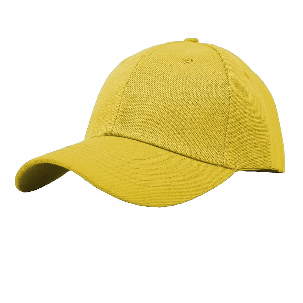 Glory Max Plain Solid Baseball Cap Sun Visor Adjustable Ball Hat Yellow ...