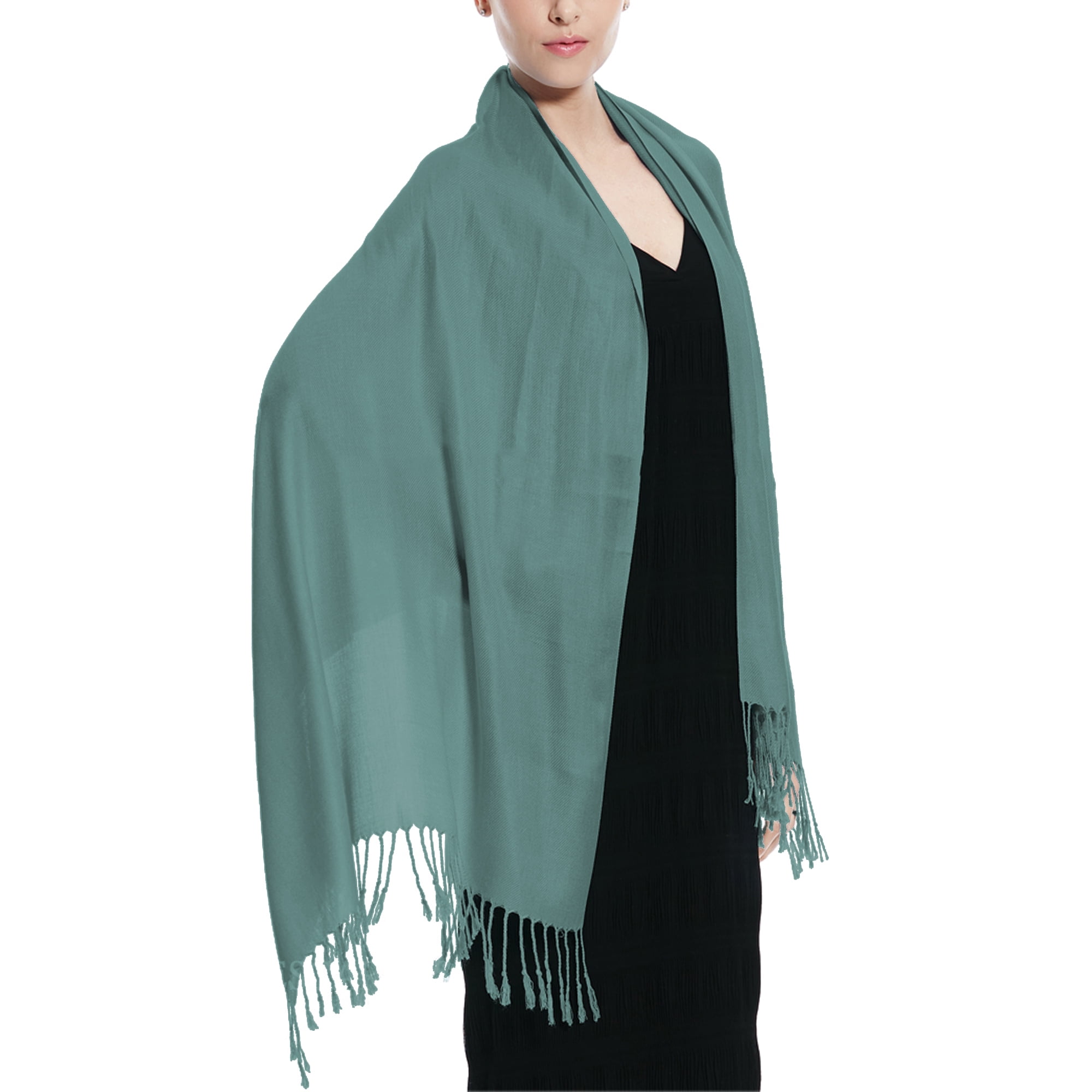 Glory Max Women's Large Soft Silky Pashmina Shawl Wrap Powder Blue ...