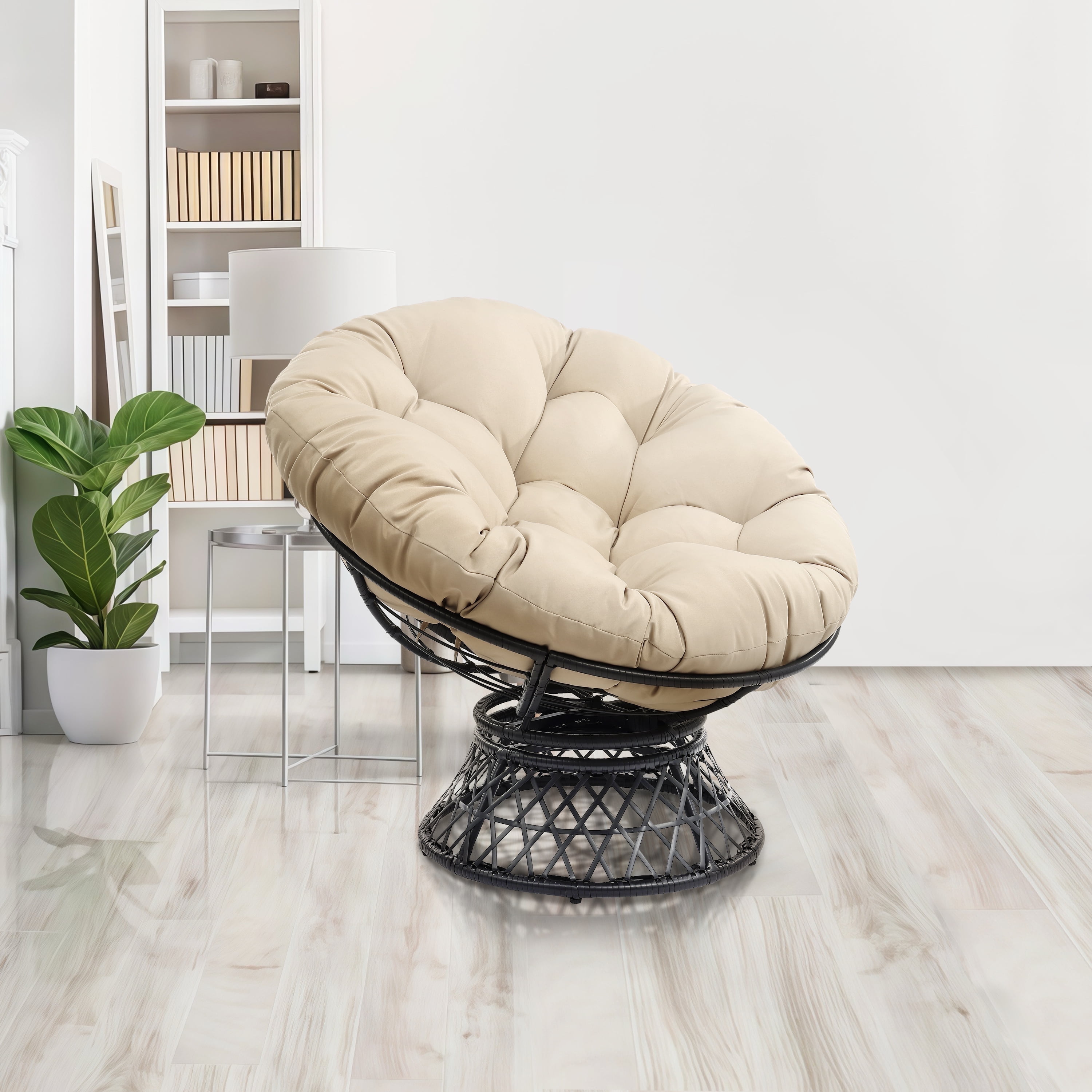 Glory Patio Home Modern Adult Papasan Chair with Steel, Rattan, Sponge ...