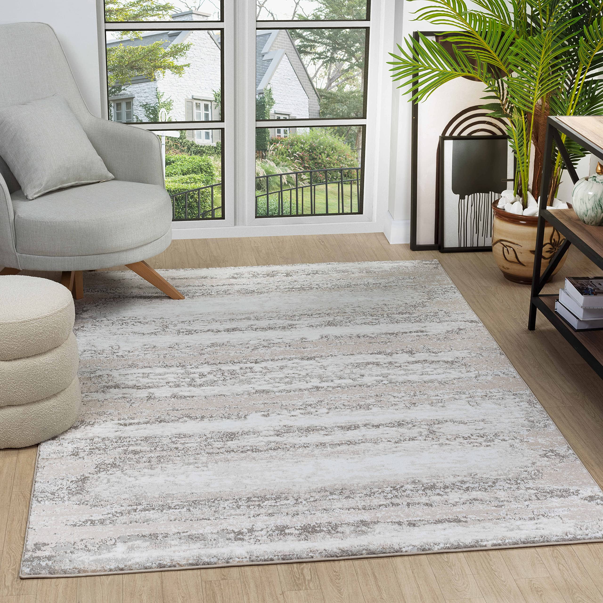 Glory Rugs Modern Abstract Area Rug Faded Soft for Living Room Bedroom ...