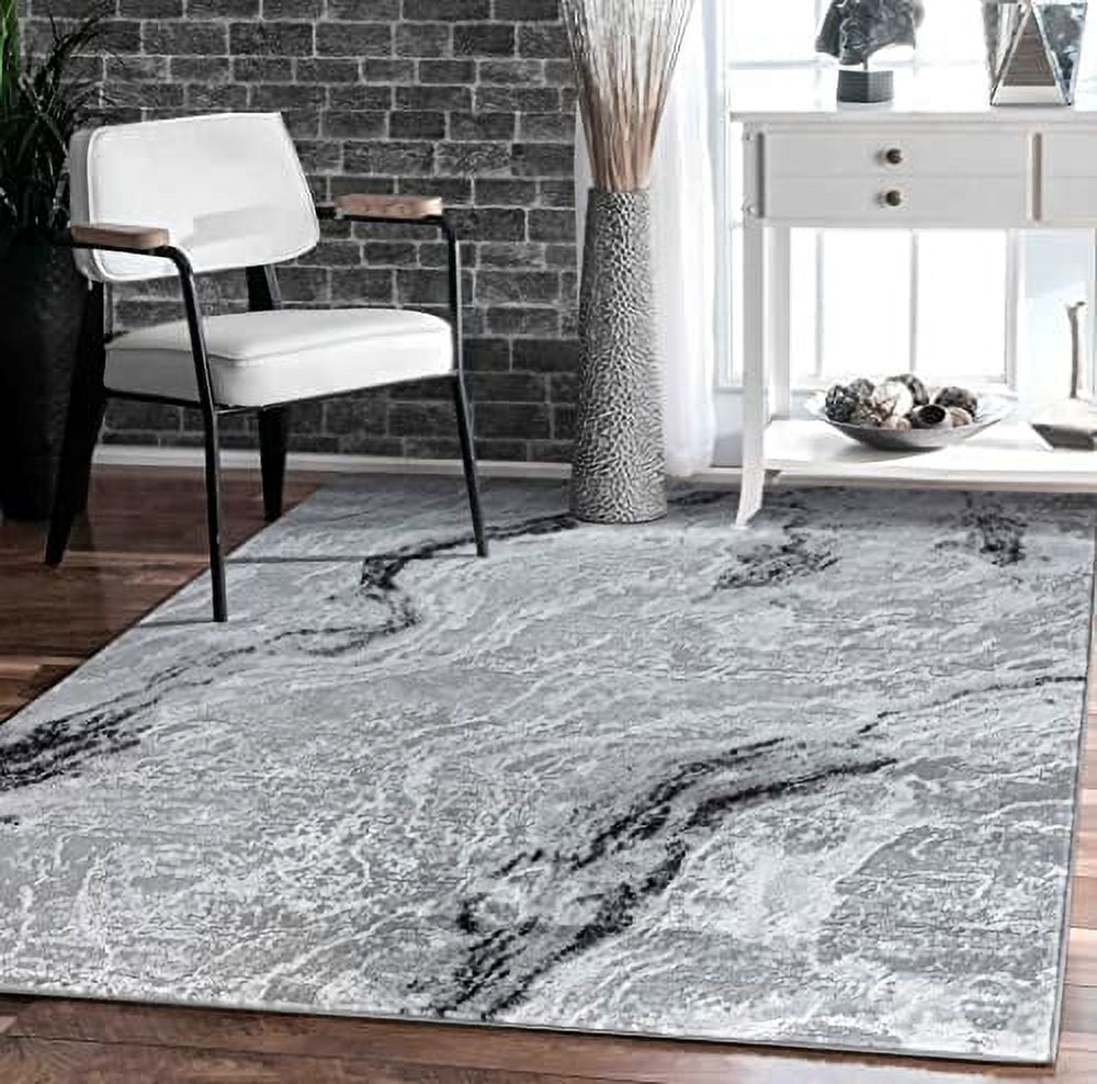 Glory Rugs Modern Abstract Rug 2x3 Door Mat Grey Black for Home Office ...