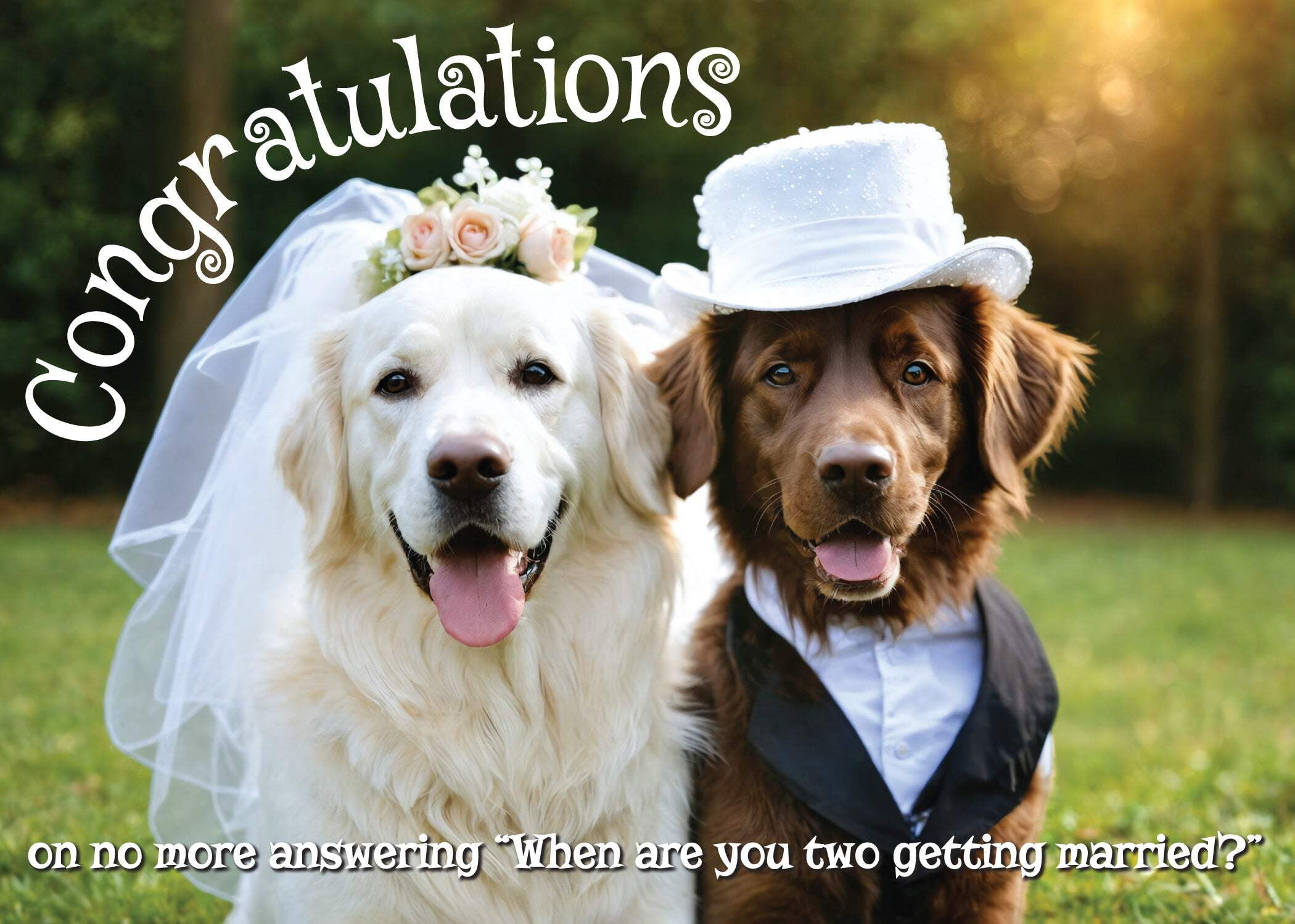 Glory To Dog Congratulations on no more answering "When are you two ...