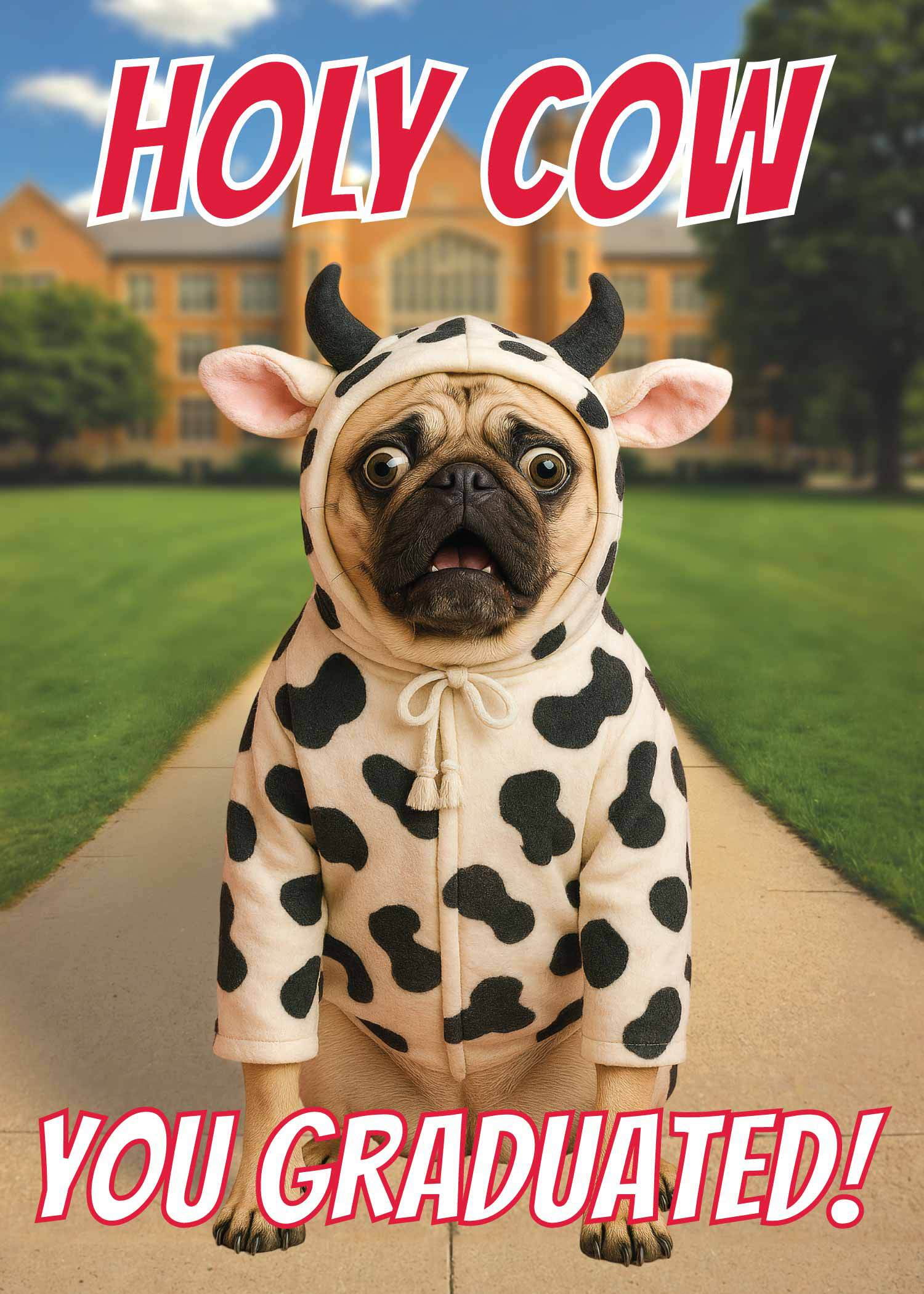 Glory To Dog Holy Cow You Graduated! Congratulations! Card - Walmart.com