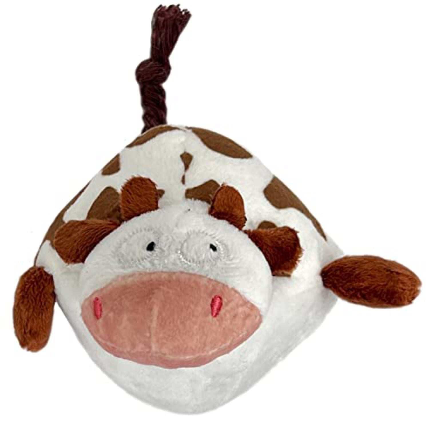 Glory To Dog Roly-Poly Cow Plush Dog Toy with Krinkle and Squeaker ...