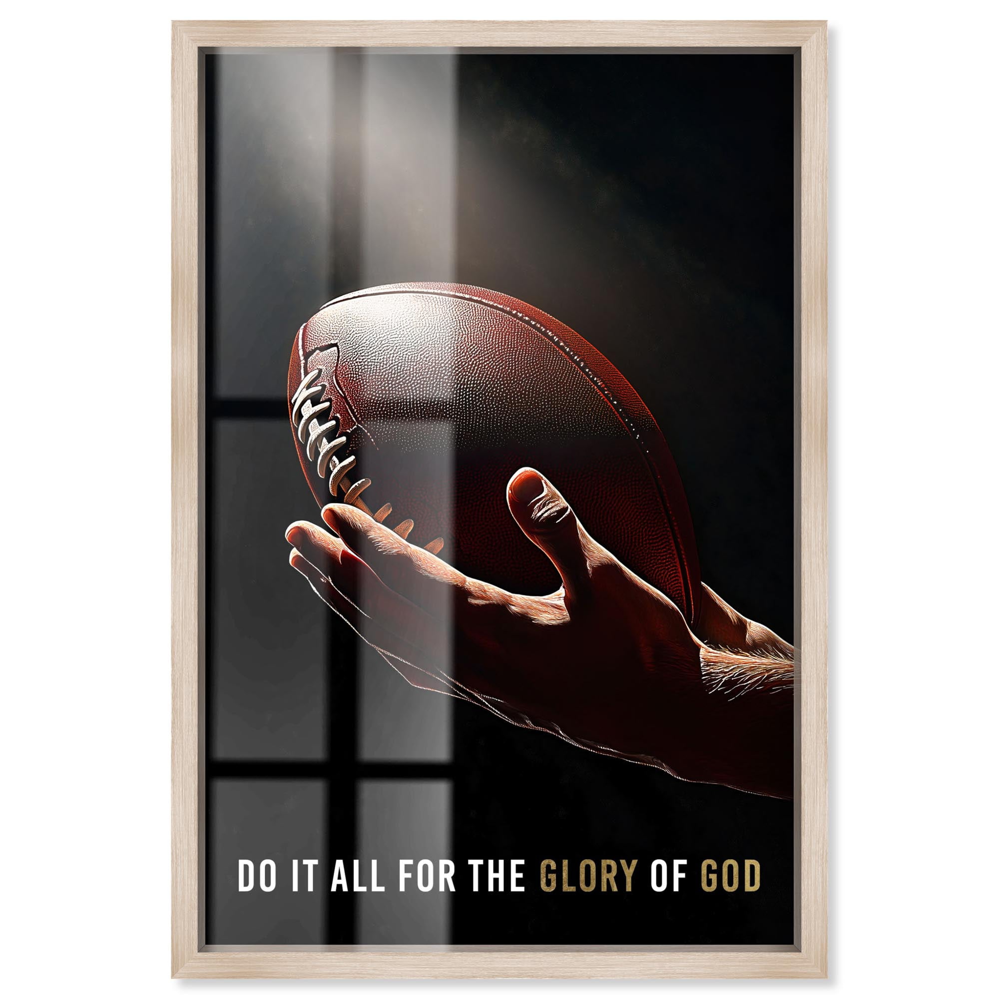 Glory of God Football Shadowbox Print Sports Wall Art by Art Remedy ...
