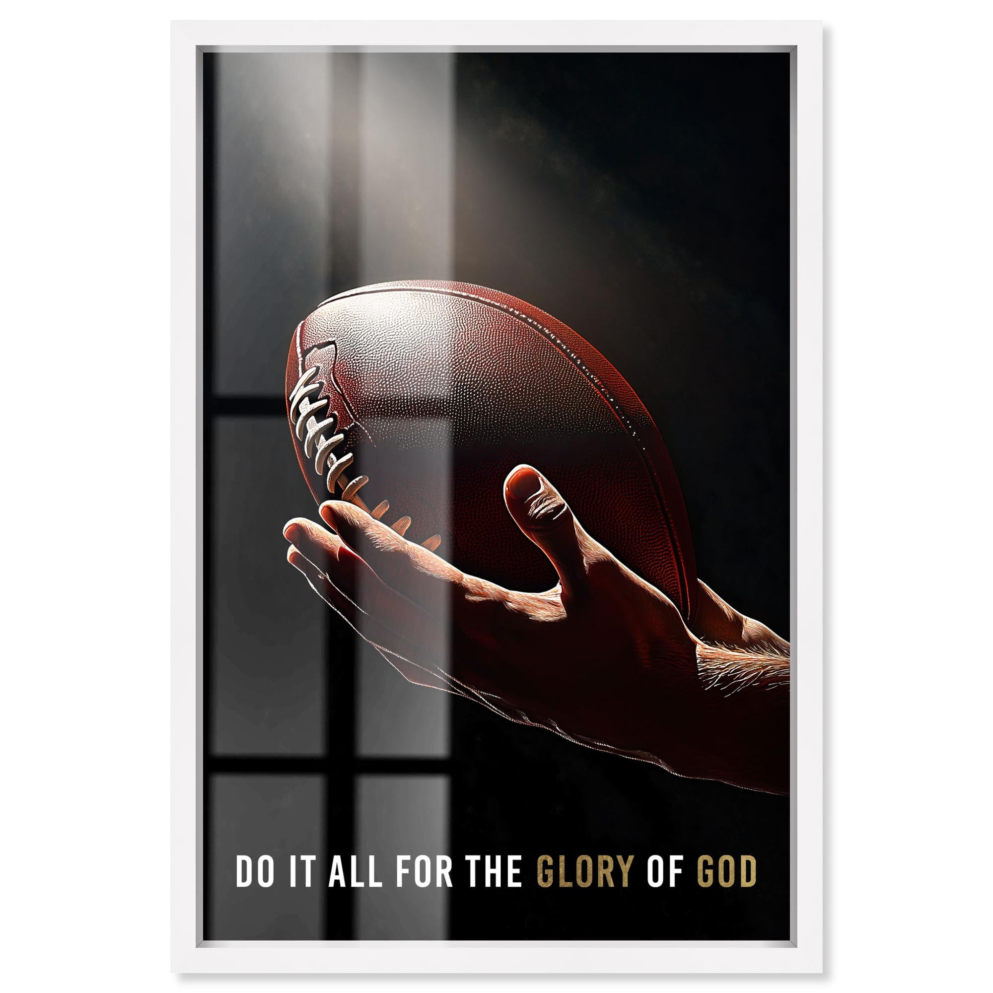 Glory of God Football Shadowbox Print Sports Wall Art by Art Remedy ...