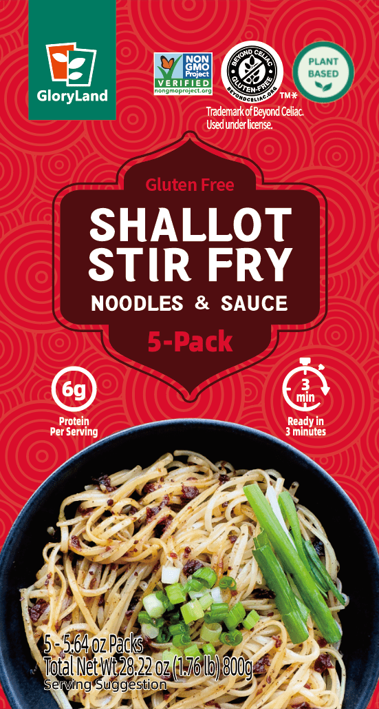GloryLand Food Shallot Stir Fry Noodles and Sauce Kit, 5 Pack, 160g ...