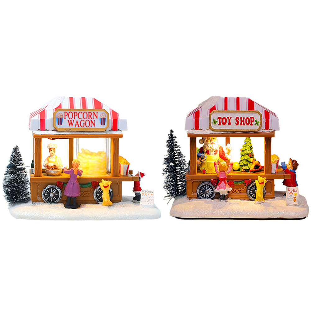GlorySunshine Christmas LED Lighted Popcorn Wagon LED Popcorn Wagon ...