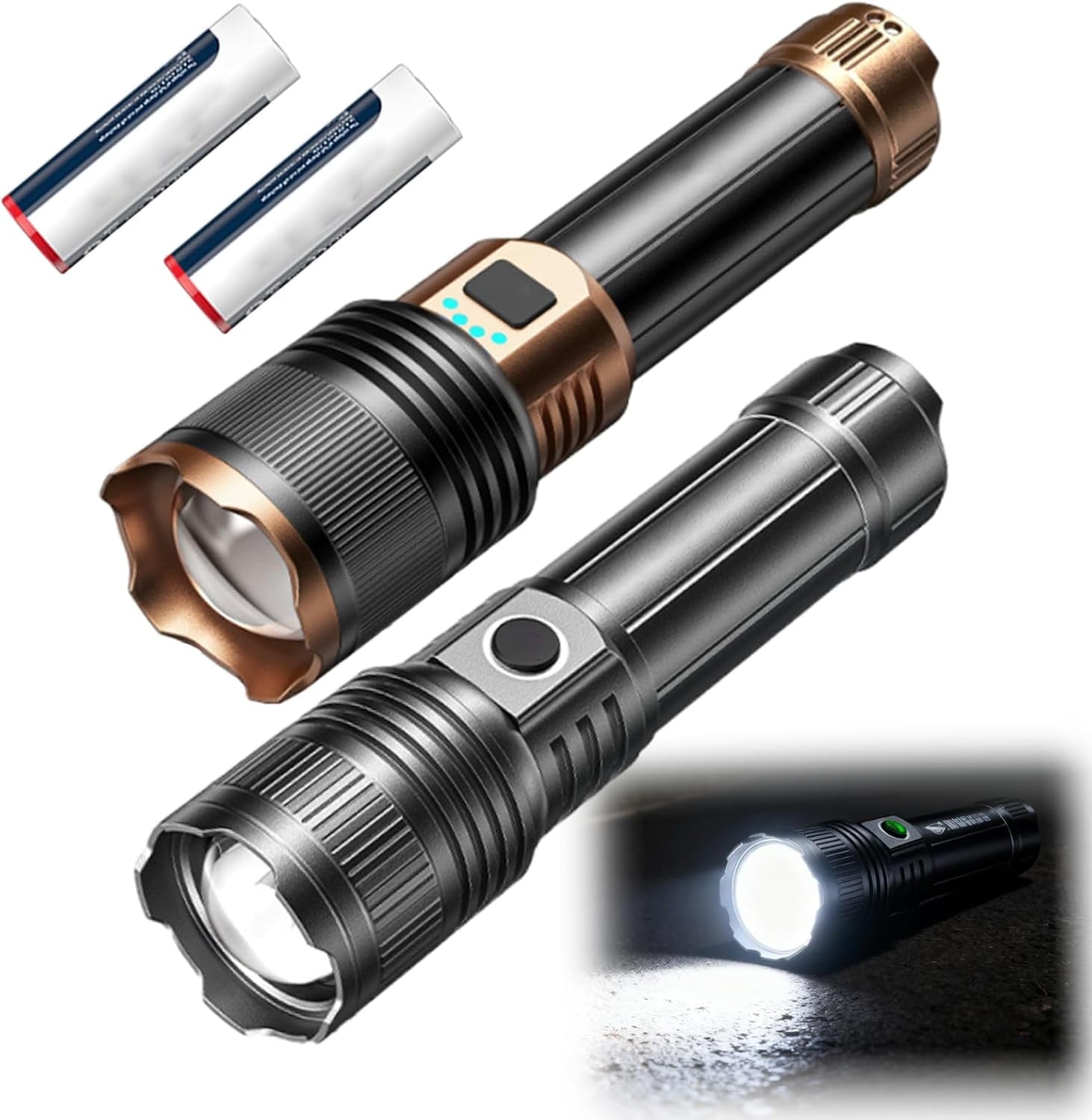 Gloryboom Flashlight, Rechargeable 1097 Flashlight Strong Light Ultra ...