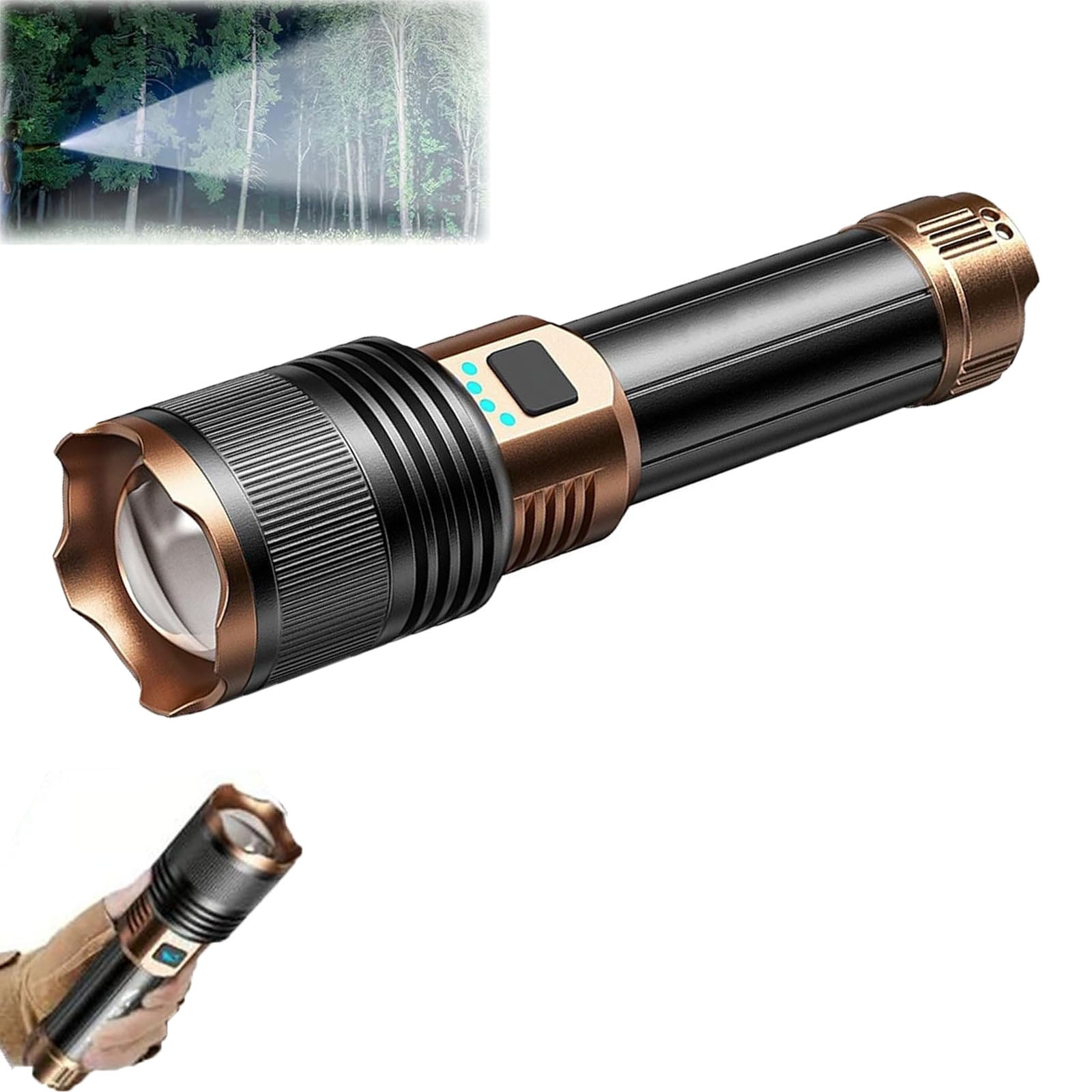 Gloryboom Flashlight, Rechargeable Flashlight Strong Light Ultra Bright ...